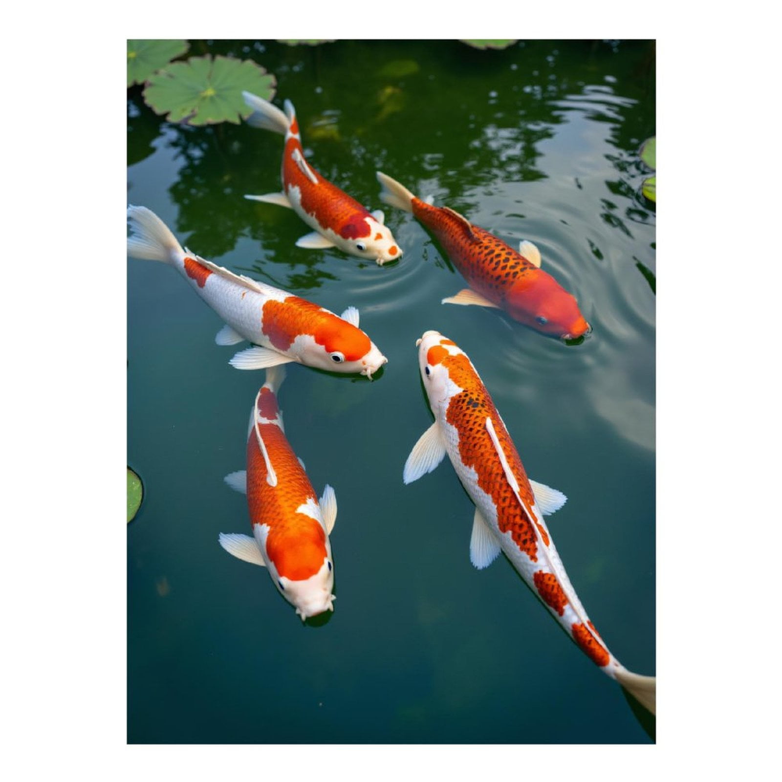 Diamond Art Kit for Adults, Koi Fish Pond Serene Water Garden Diamond ...