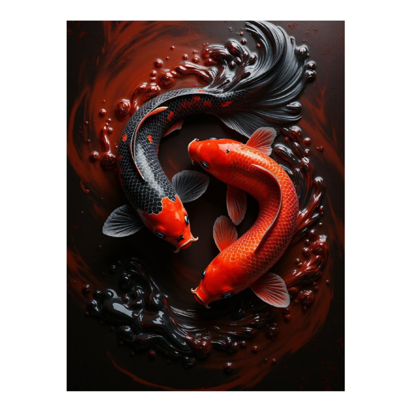 Diamond Art Kit for Adults, Koi Fish Yin Yang Art Motion Diamond ...
