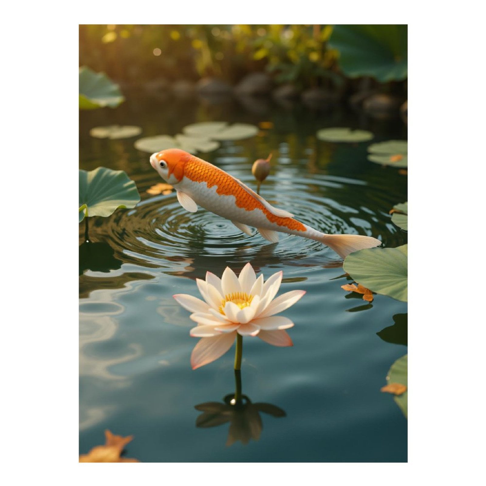 Diamond Art Kit for Adults, Koi Pond Lotus Blossom Serenity Diamond ...