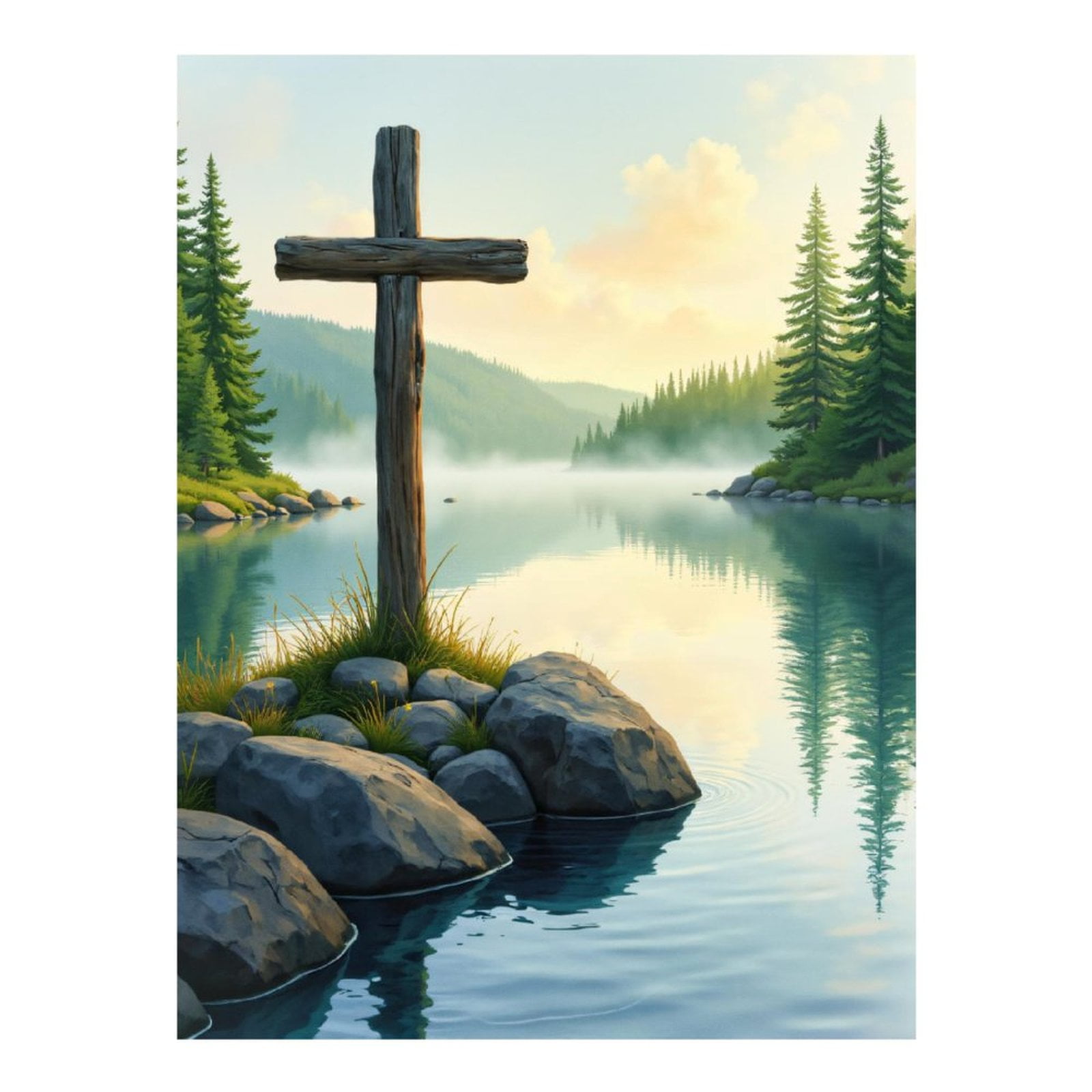 Diamond Art Kit for Adults, Lake Reflections Morning Serenity Diamond ...