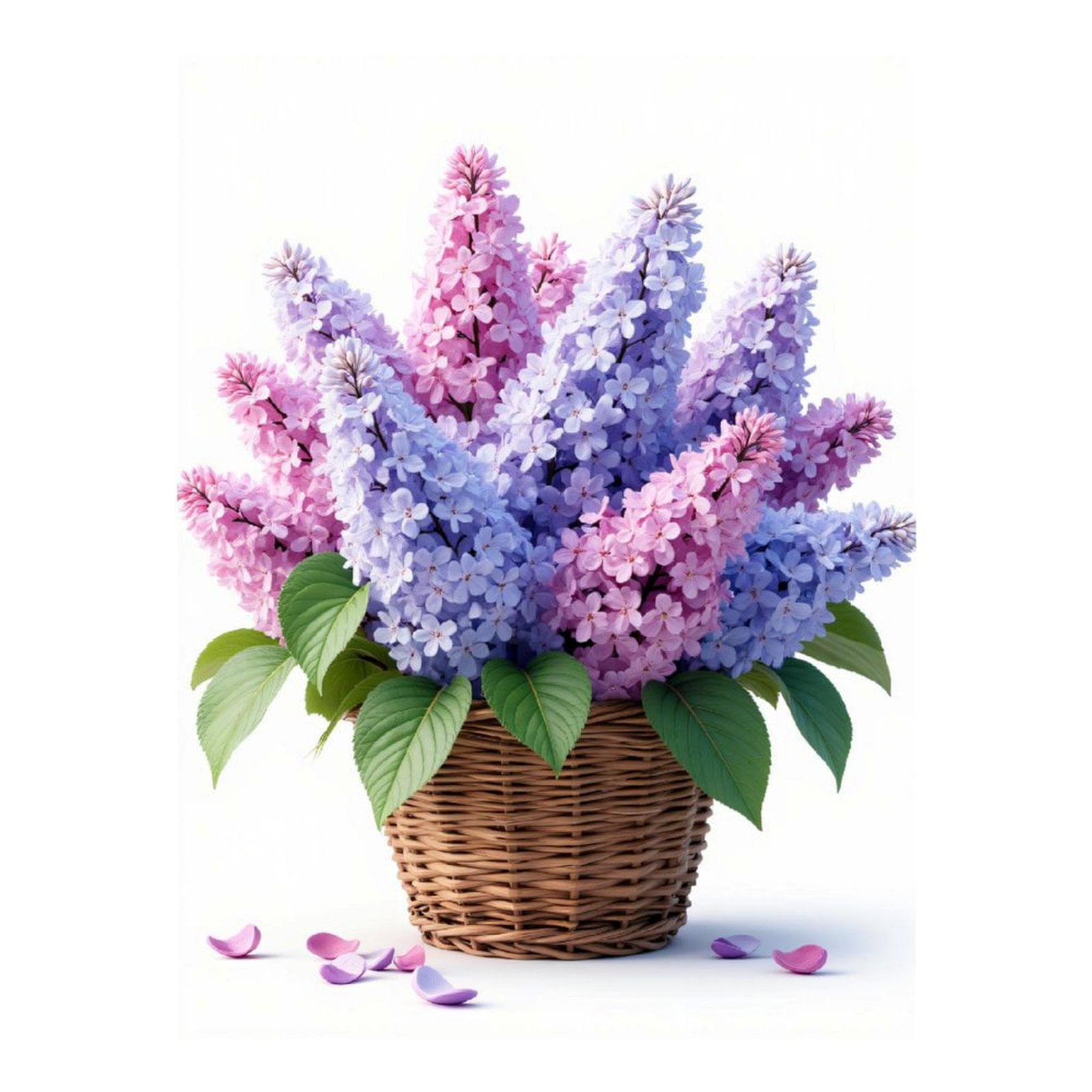 Diamond Art Kit for Adults, Lilac Blooms In Woven Basket Diamond ...