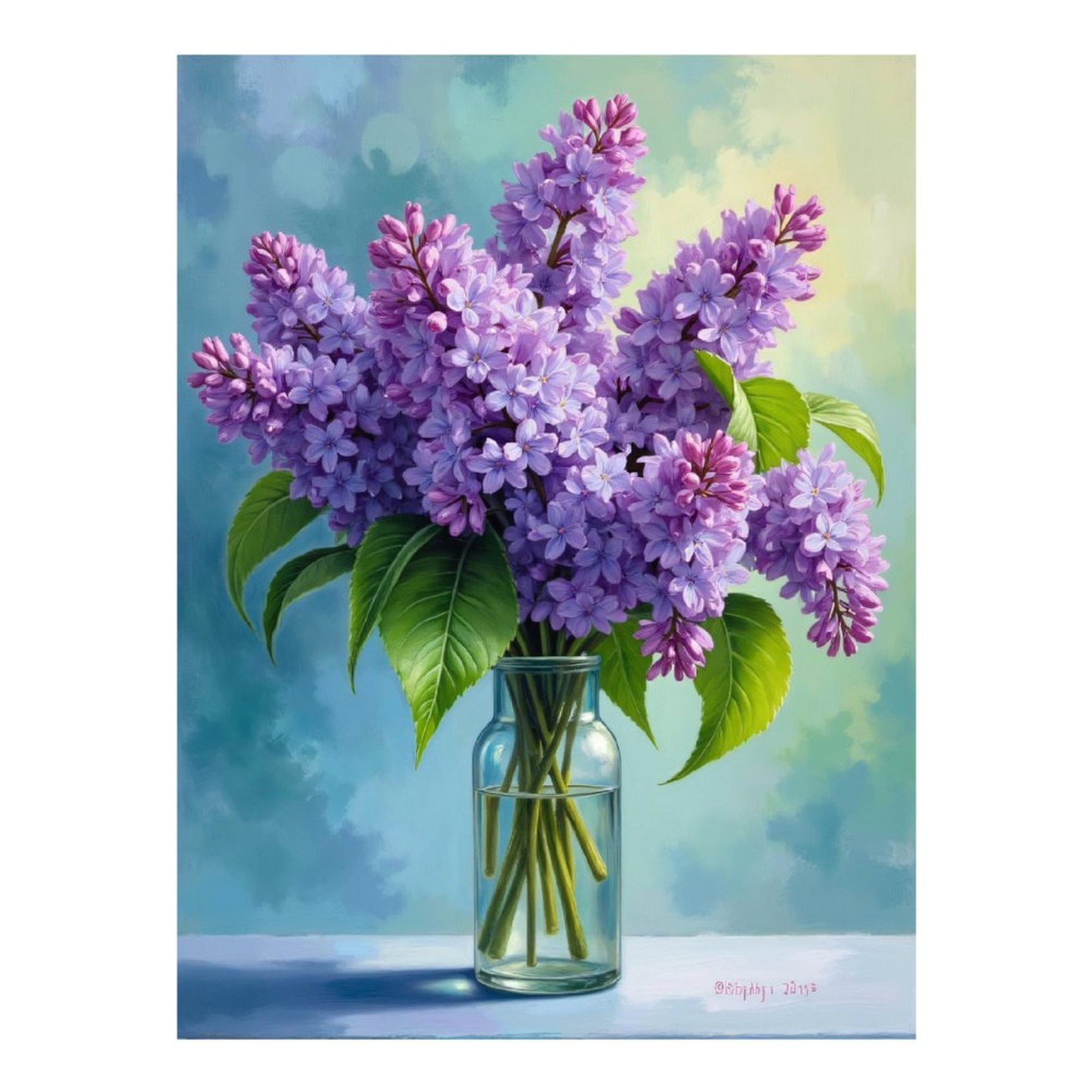 Diamond Art Kit for Adults, Lilac Bouquet In Glass Vase Diamond ...