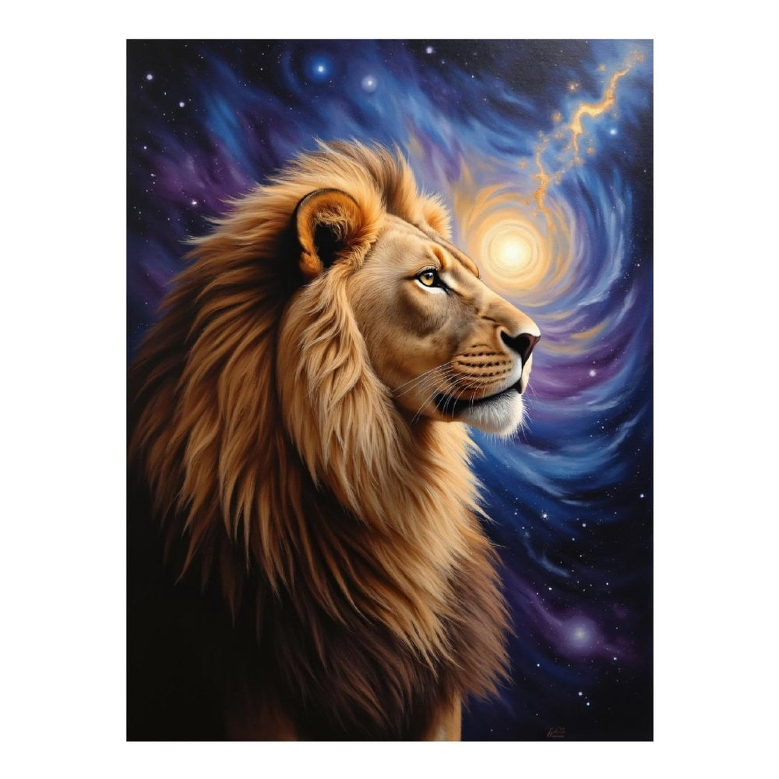Diamond Art Kit for Adults, Lion Celestial Night Sky Swirl Diamond ...