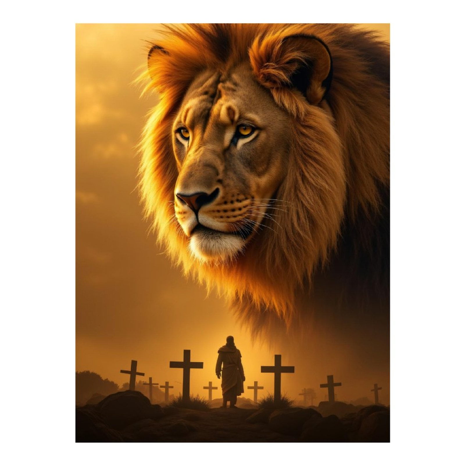 Diamond Art Kit for Adults, Lion Sunset Guardian Risen Shadow Diamond ...