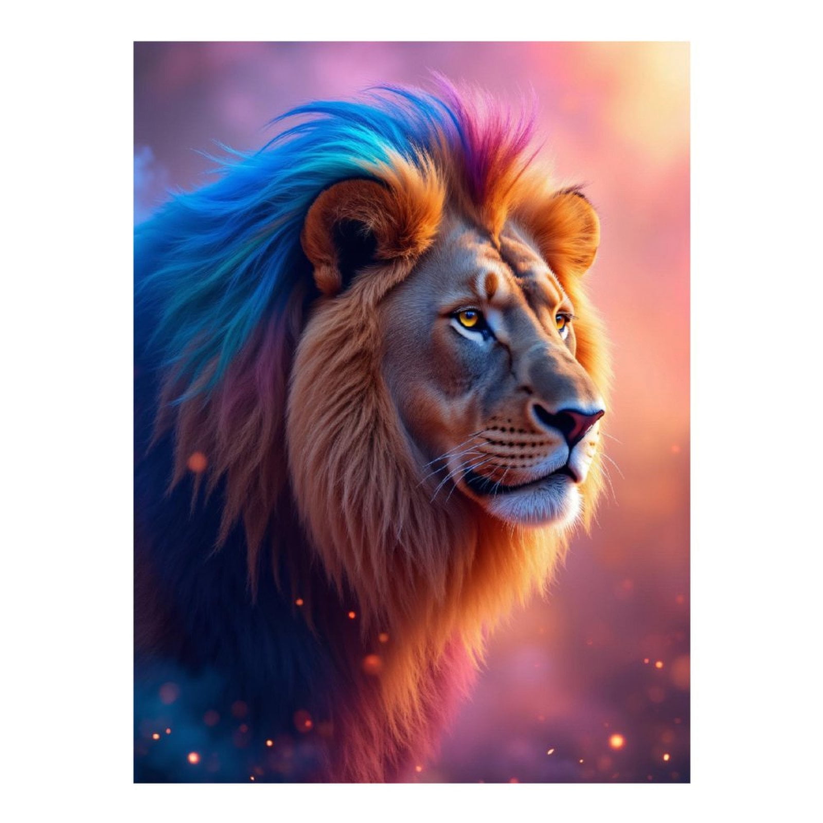 Diamond Art Kit for Adults, Lion Vibrant Mane Colorful Sky Diamond ...