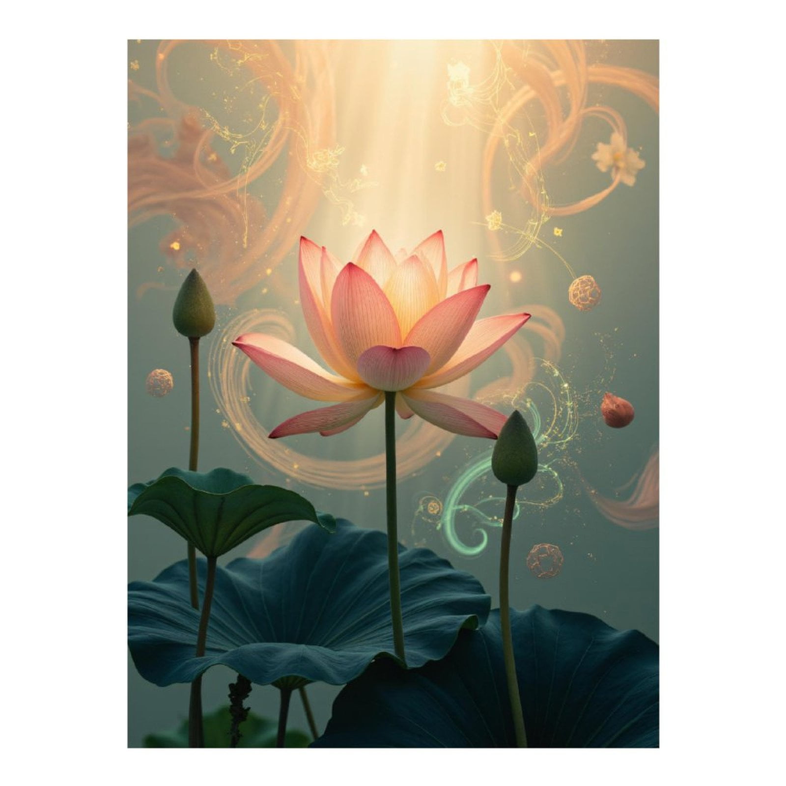 Diamond Art Kit for Adults, Lotus Bloom Radiant Light Fantasy Diamond ...