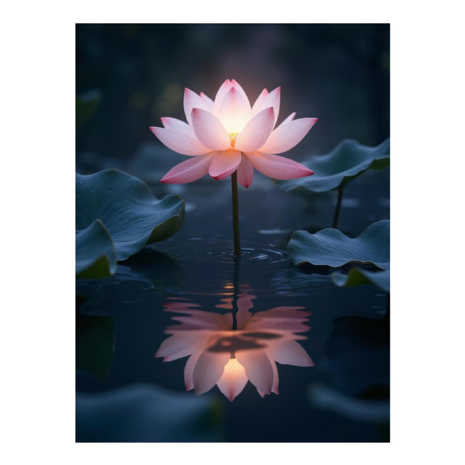 Diamond Art Kit for Adults, Lotus Glow Reflection Tranquil Water ...