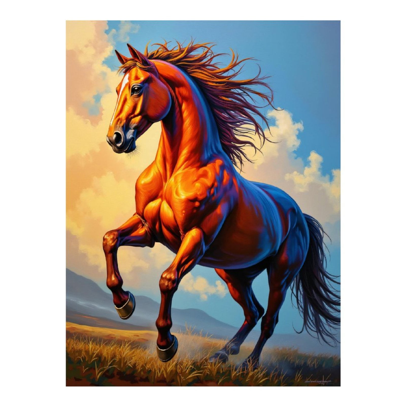 Diamond Art Kit for Adults, Majestic Galloping Horse Art Diamond ...