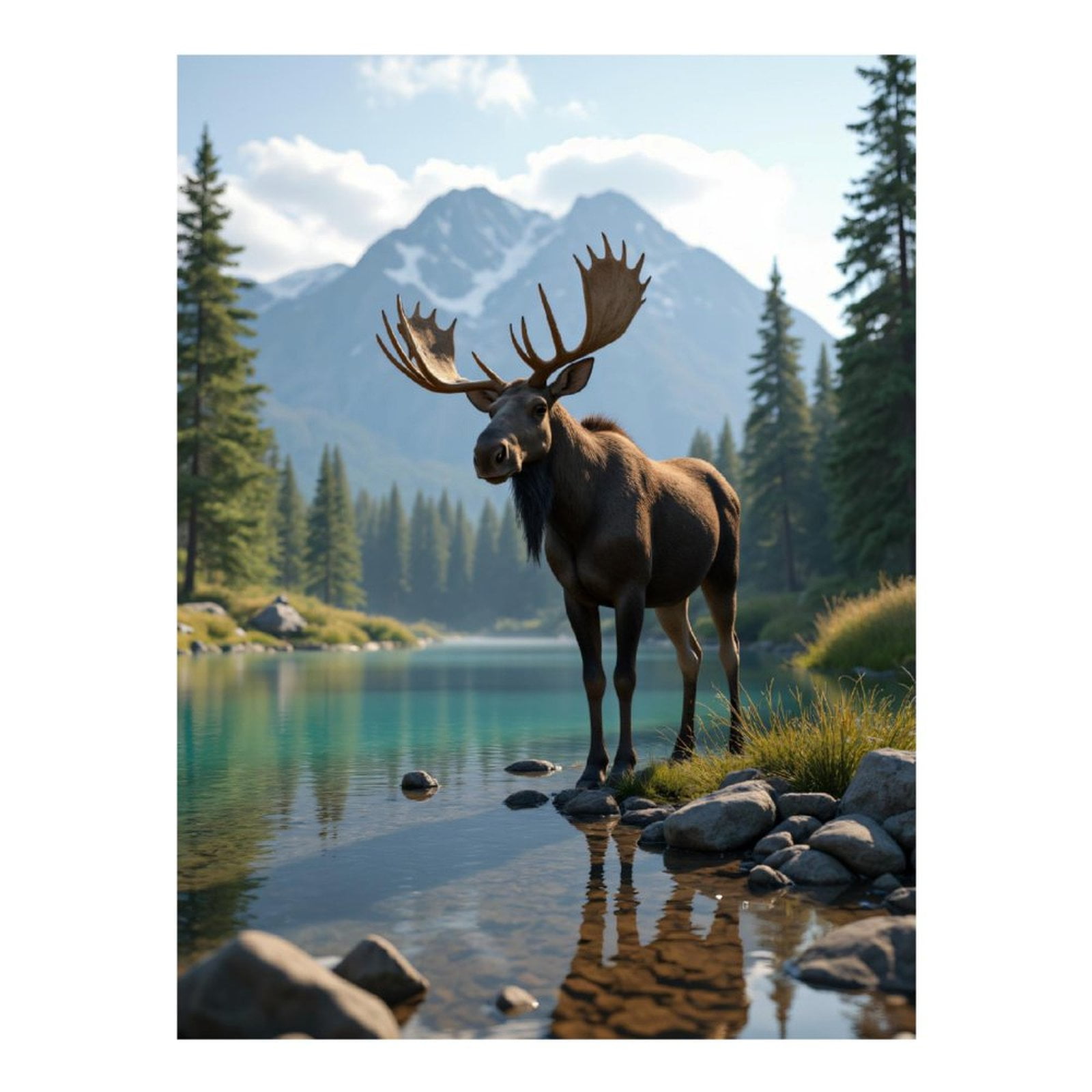 Diamond Art Kit for Adults, Majestic Moose By Mountain Lake Diamond ...
