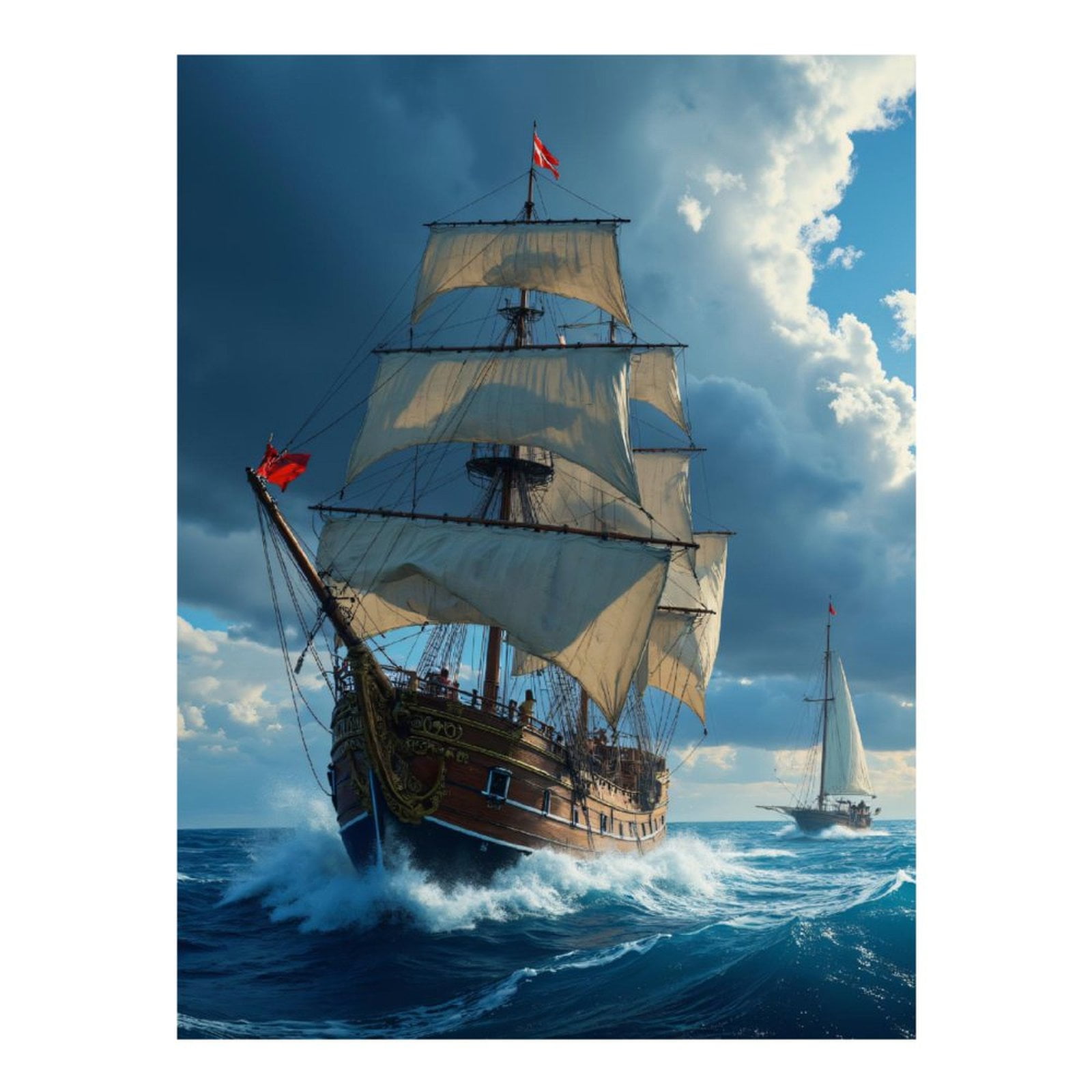 Diamond Art Kit for Adults, Majestic Sailing Ship Adventure Diamond ...