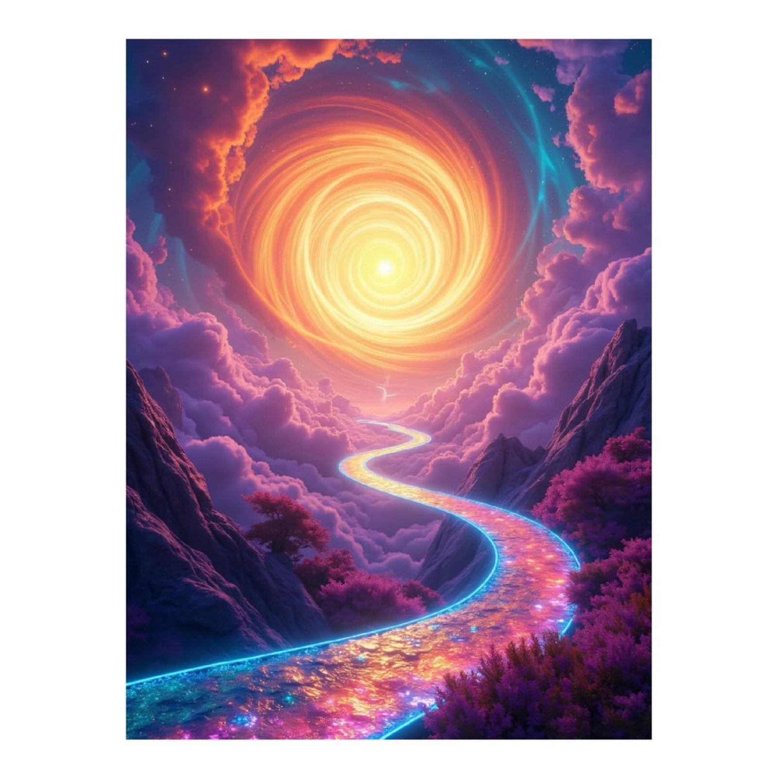 Diamond Art Kit for Adults, Majestic Sunset Fantasy Pathway Diamond ...