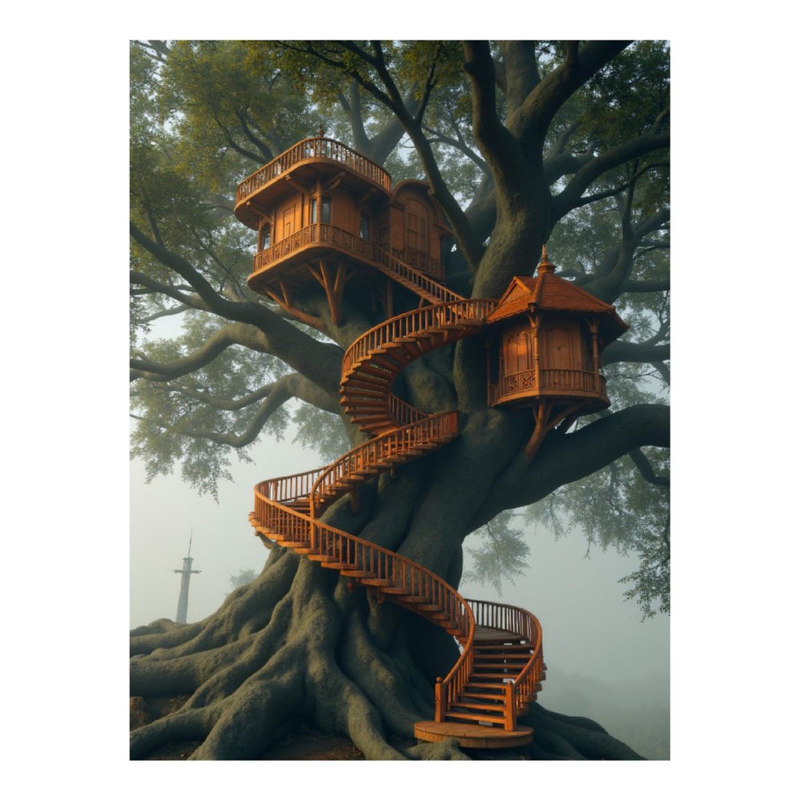 Diamond Art Kit for Adults, Majestic Treehouse Spiral Stairs Diamond ...