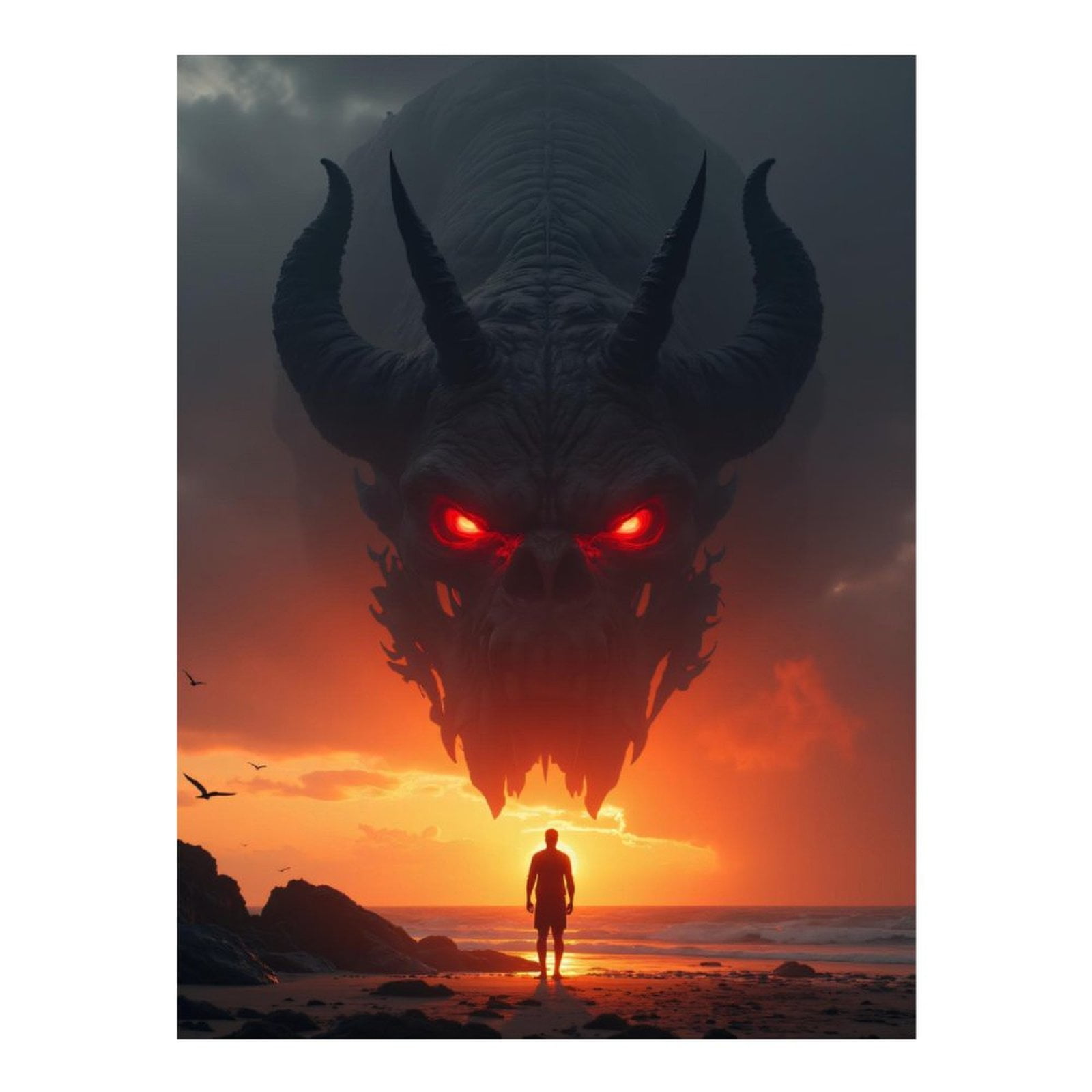 Diamond Art Kit for Adults, Man Beach Sunset Creature Sky Diamond ...