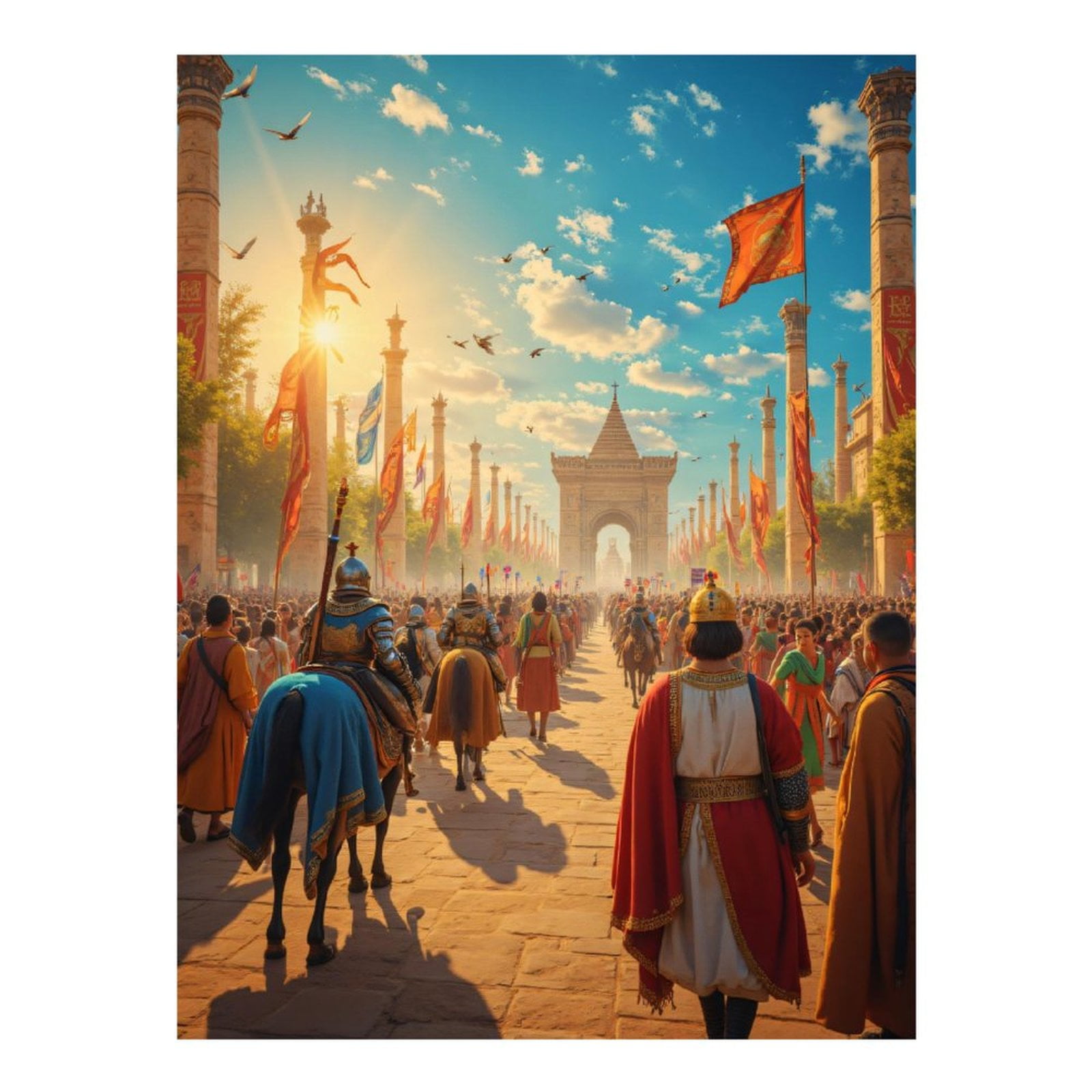 Diamond Art Kit for Adults, Medieval Parade Majestic Archway Diamond ...