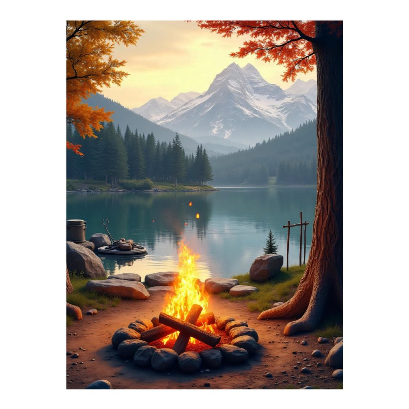Diamond Art Kit for Adults, Modern Campfire Print No.4 Diamond Painting for Adults Beginners, 5D ...