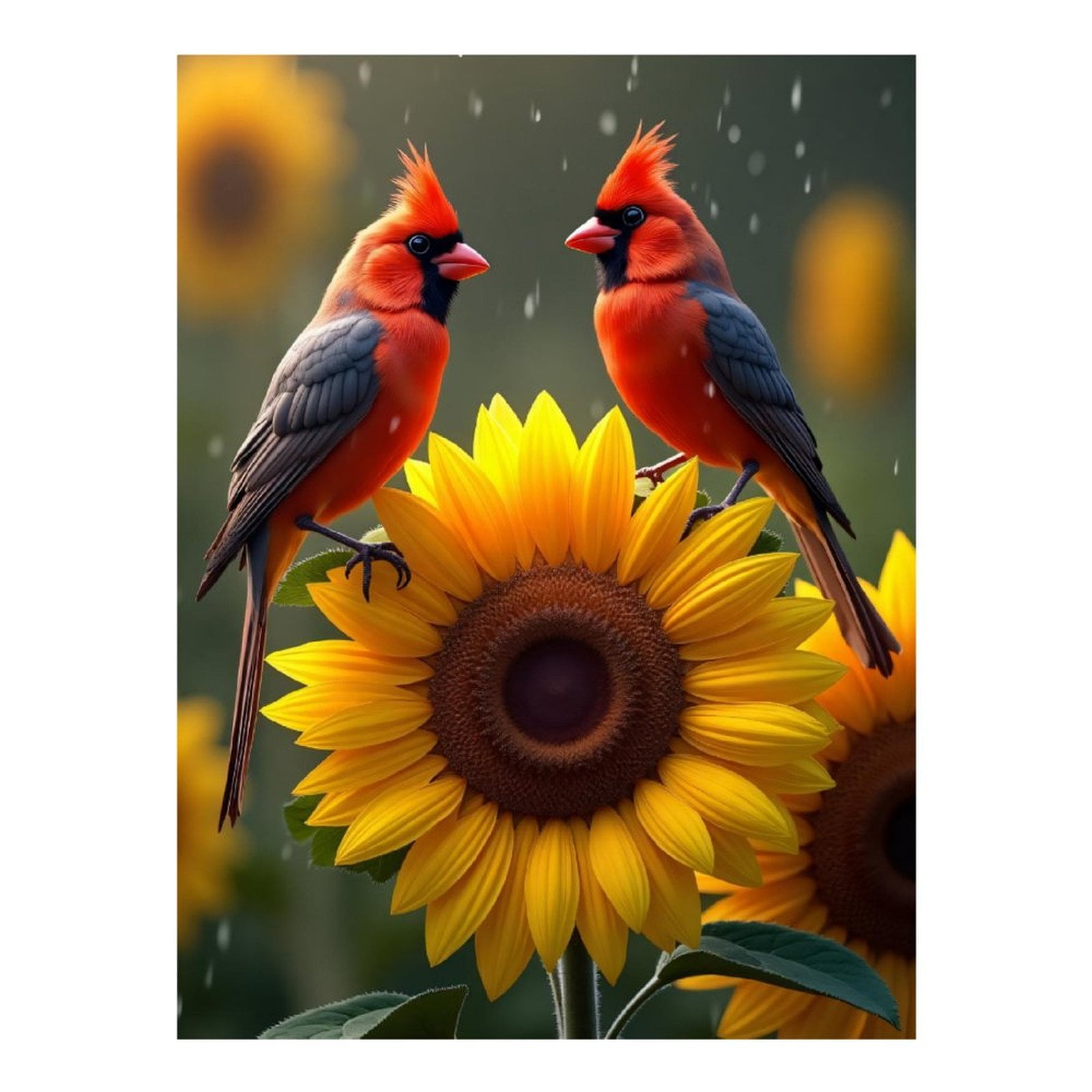 Diamond Art Kit for Adults, Modern Cardinal Bird Bouquet Print No.115 ...