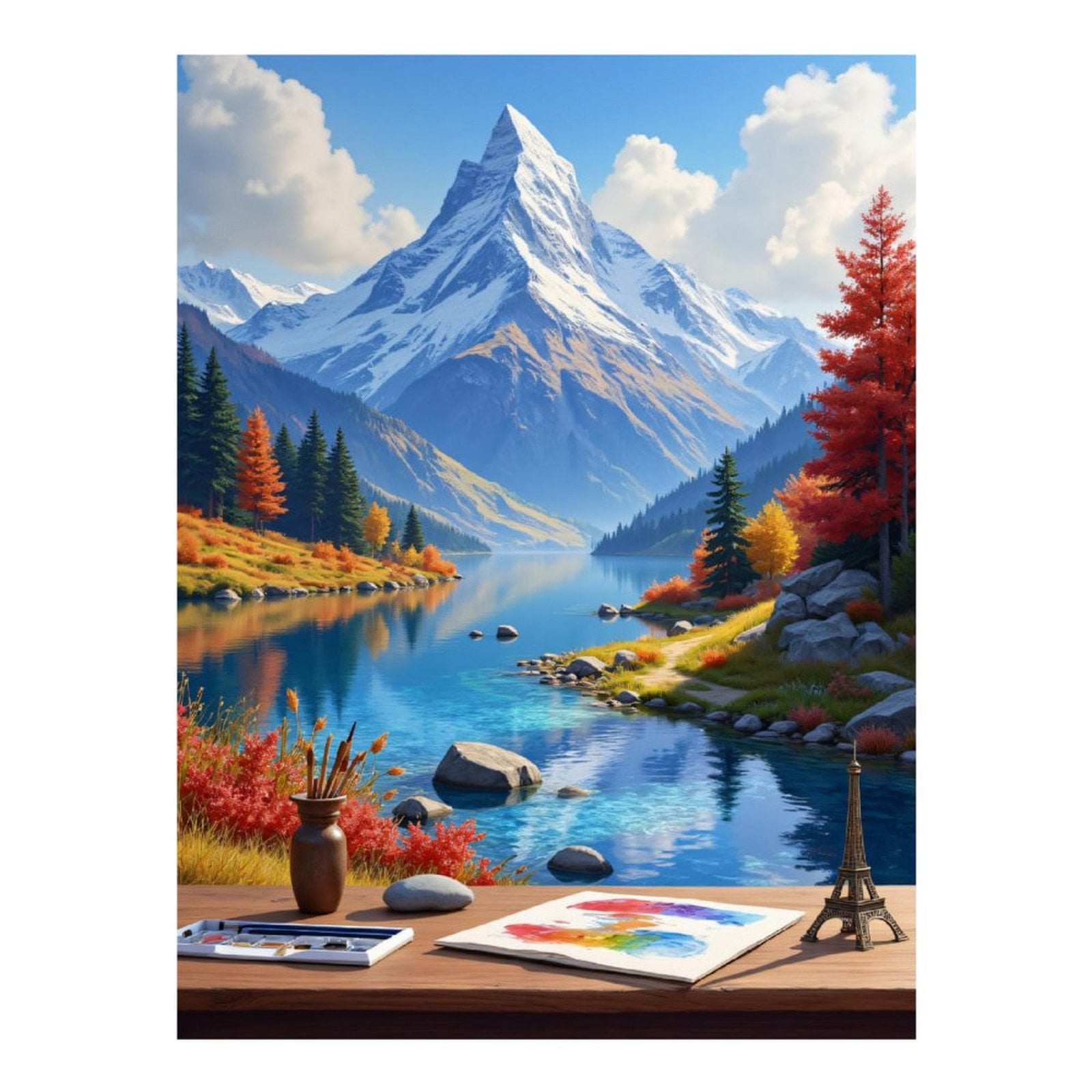 Diamond Art Kit for Adults, Mountain Lake Autumn Painting Art Diamond ...