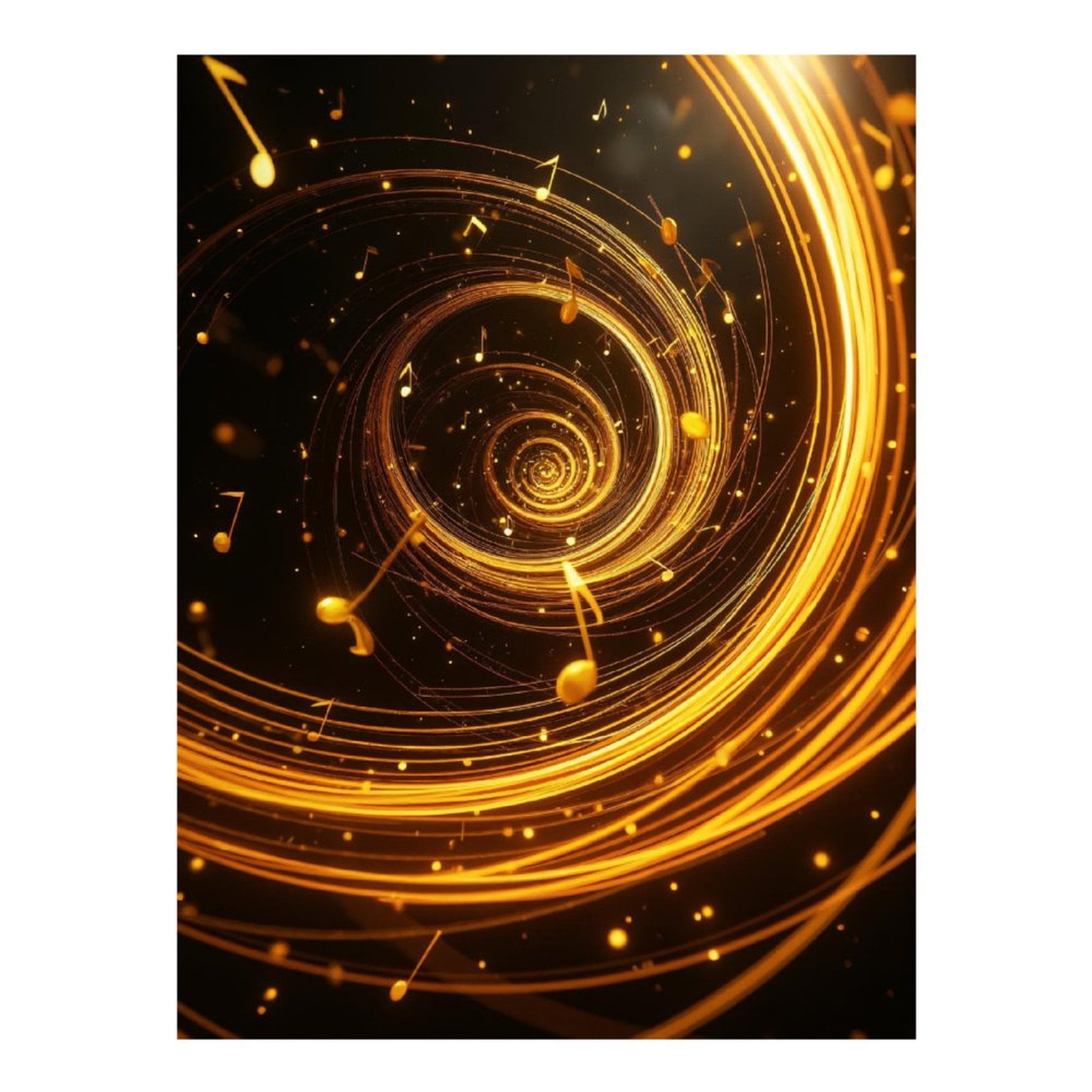 Diamond Art Kit for Adults, Music Notes Golden Swirl Spiral Diamond ...