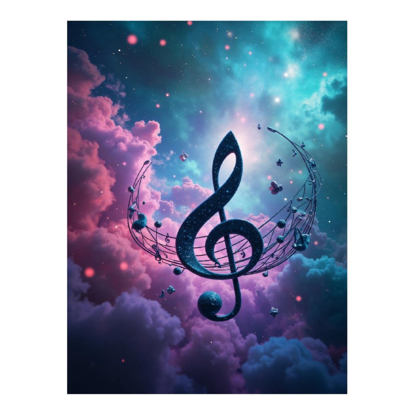 Diamond Art Kit for Adults, Musical Cosmic Dreamscape Clouds Diamond ...