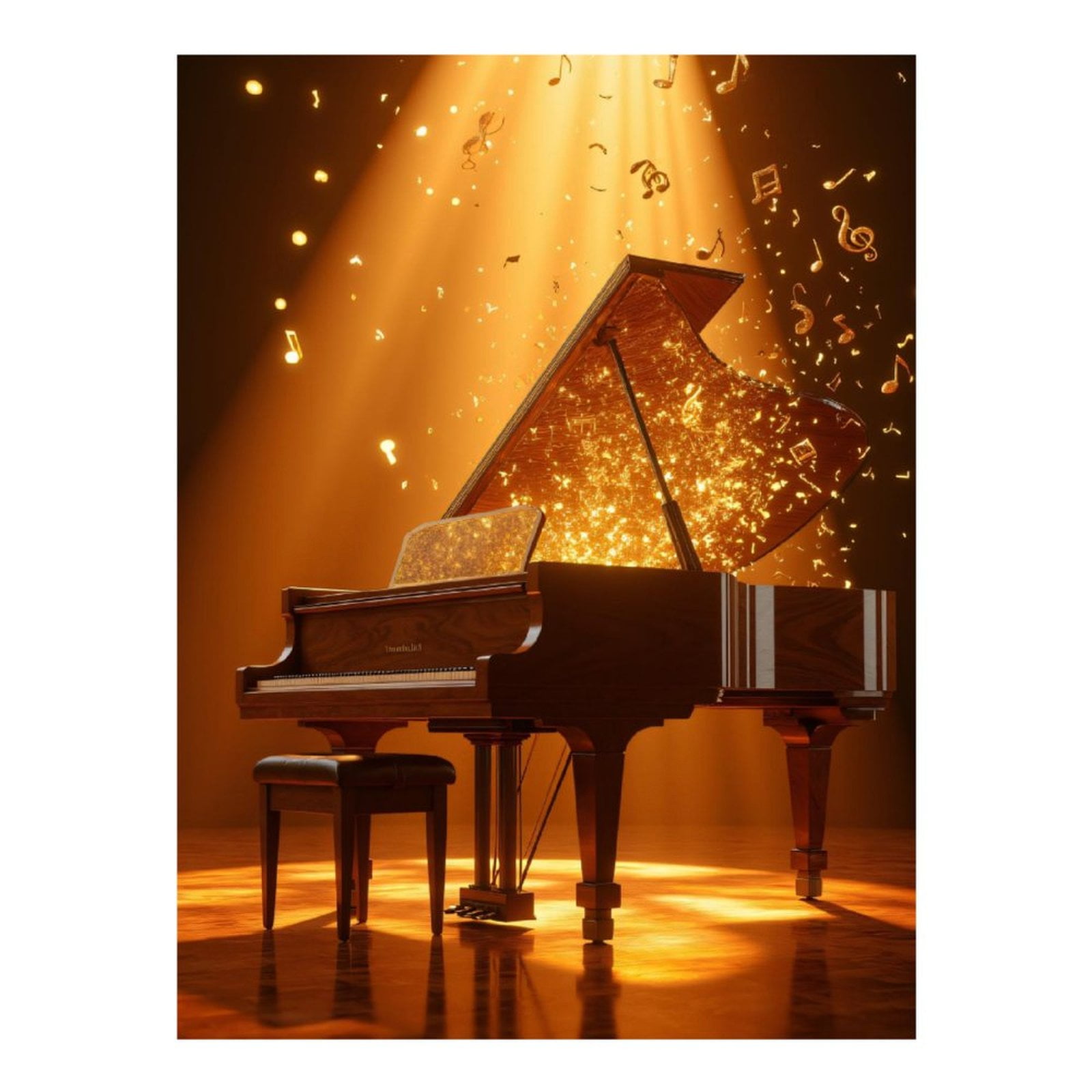 Diamond Art Kit for Adults, Musical Notes Illuminated Piano Diamond ...