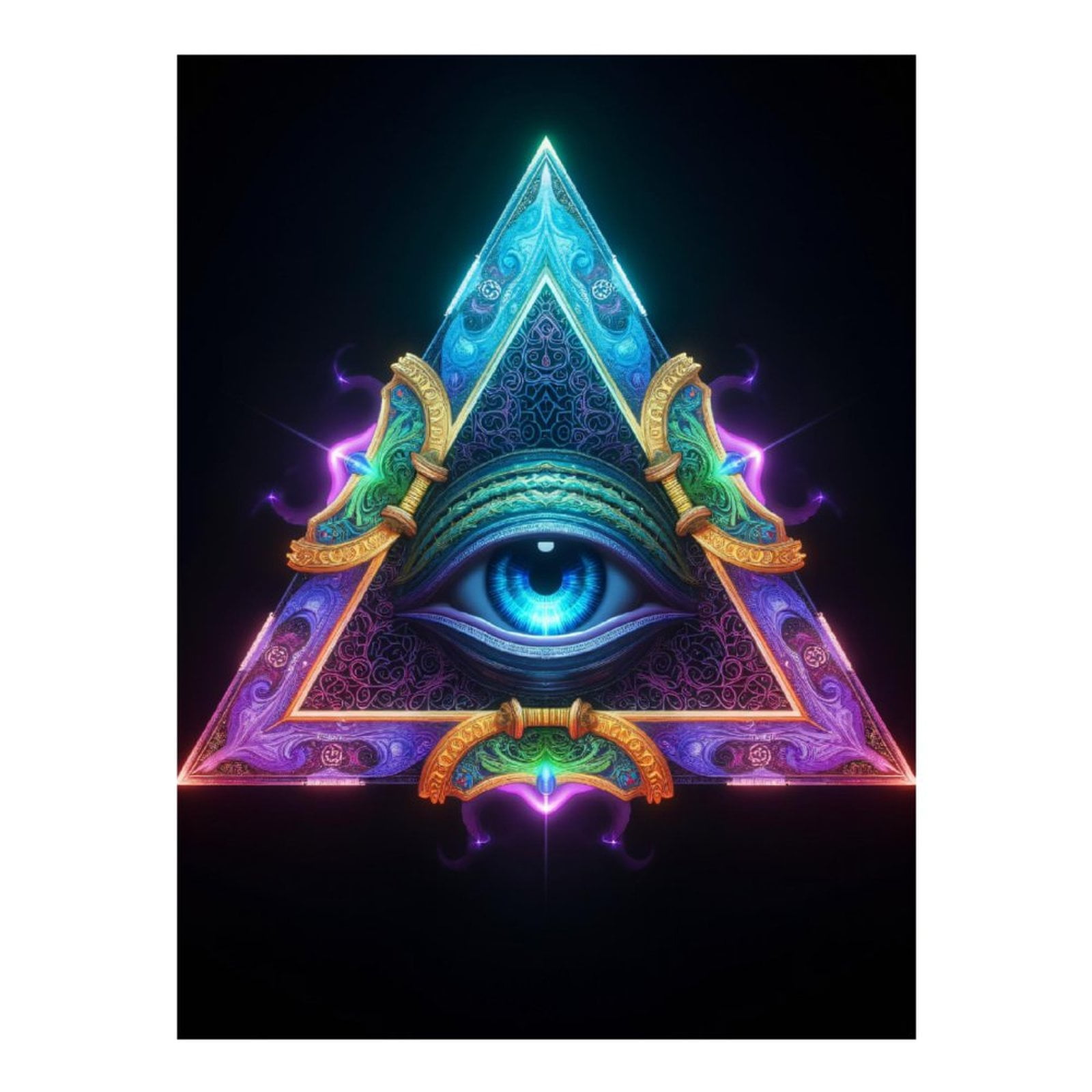 Diamond Art Kit for Adults, Mystic Eye Illuminated Triangle Diamond ...