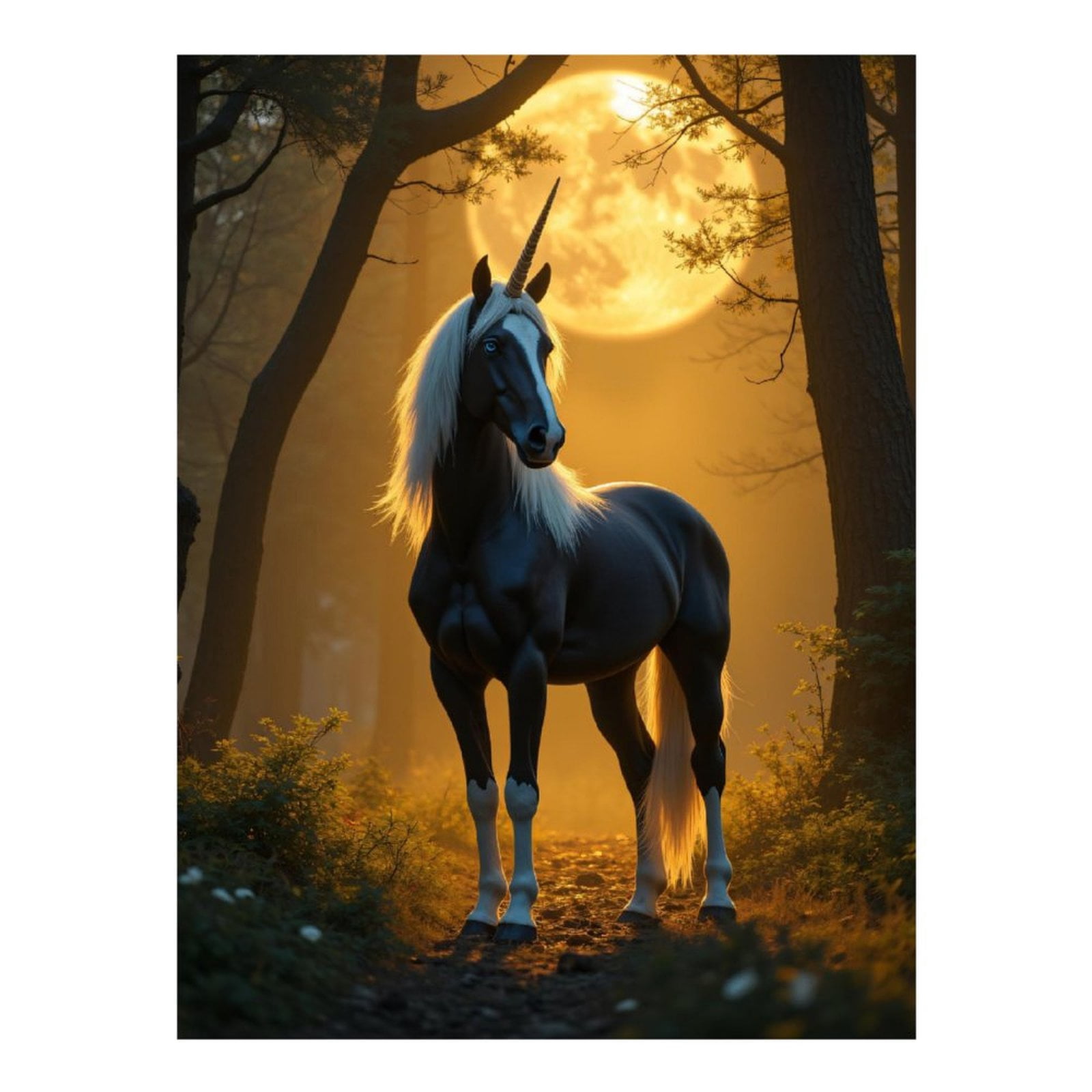 Diamond Art Kit for Adults, Mystical Creature Moonlit Forest Diamond ...