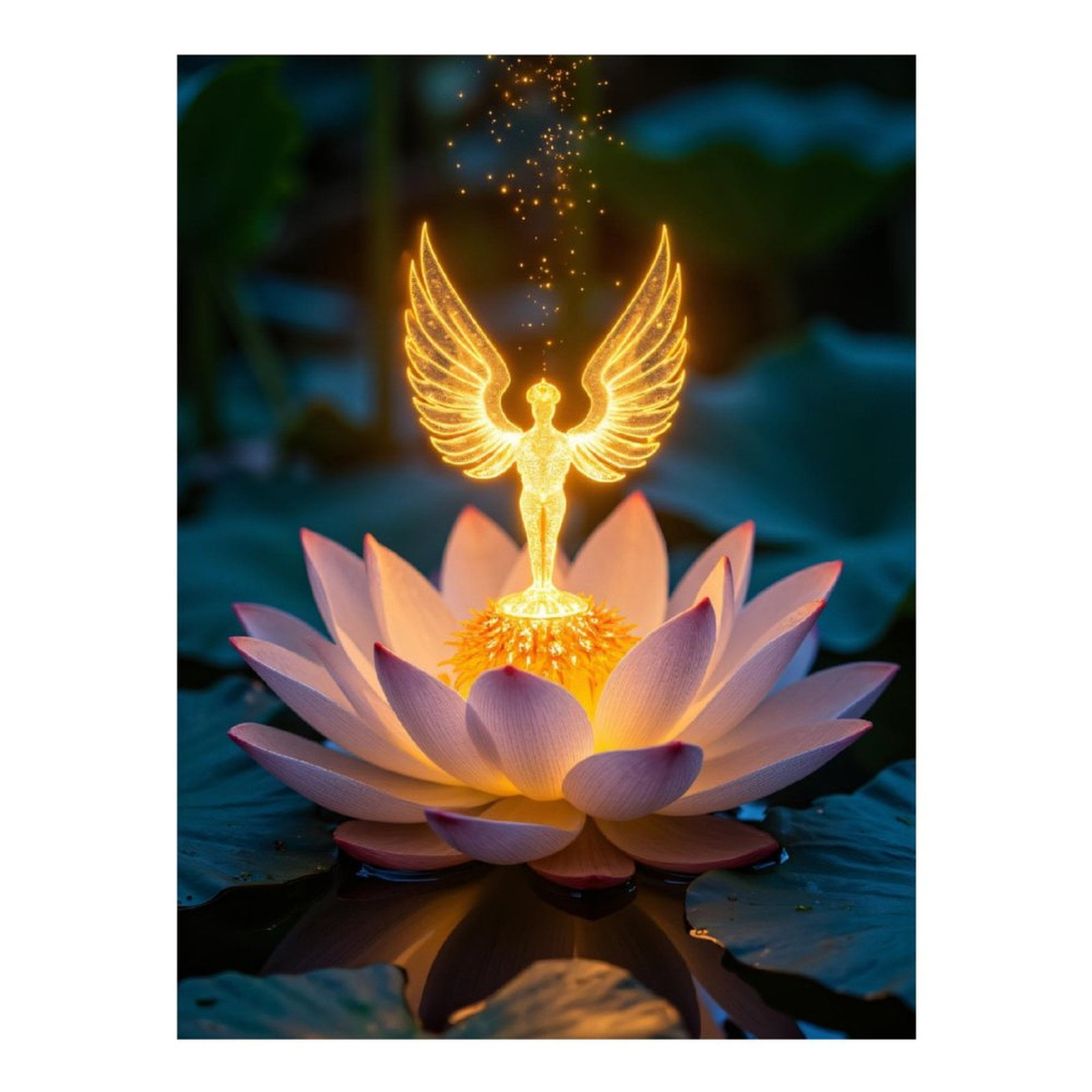 Diamond Art Kit for Adults, Mystical Lotus Angel Blossom Diamond ...