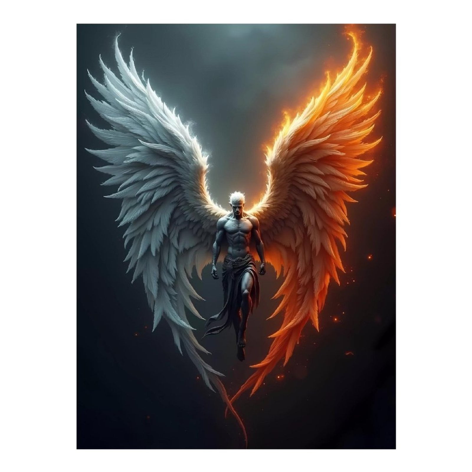 Diamond Art Kit for Adults, Mystical Winged Duality Figure Diamond ...