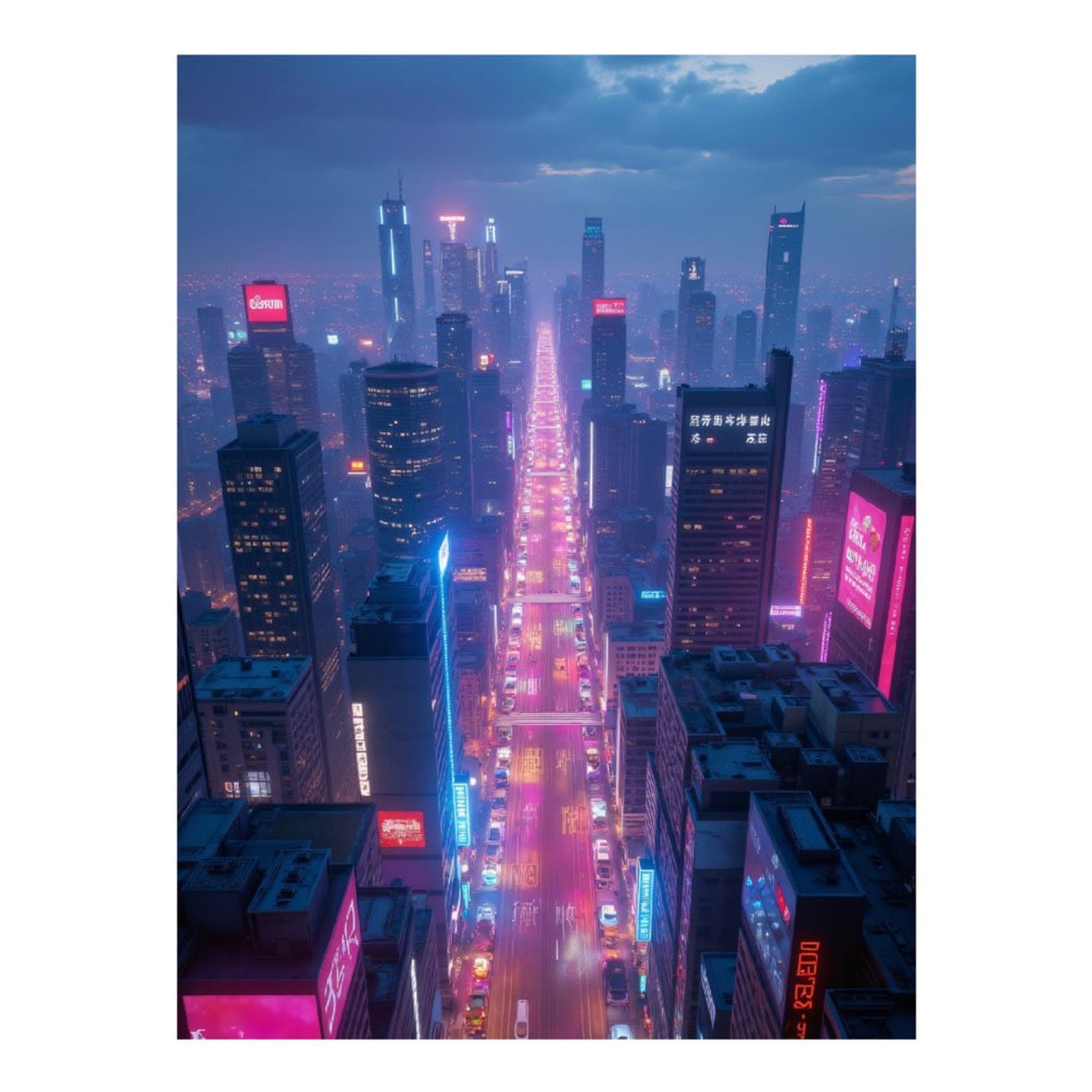 Diamond Art Kit for Adults, Neon Cityscape Night Skyline Diamond ...