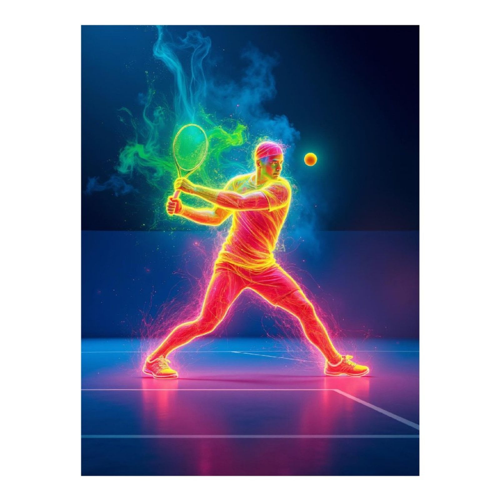 Diamond Art Kit for Adults, Neon Tennis Player Action Shot Diamond ...