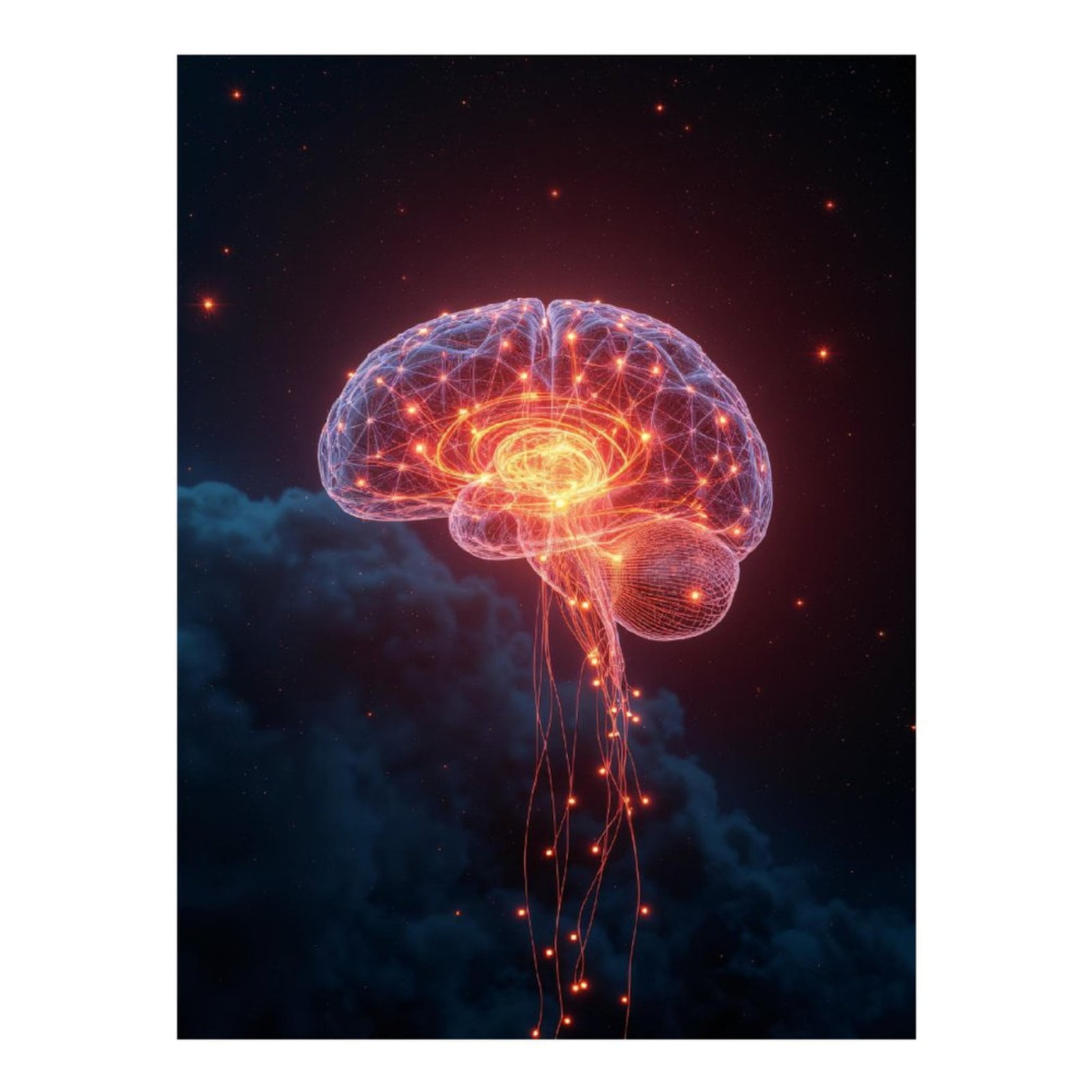 Diamond Art Kit for Adults, Neural Network Brain Lights Sky Diamond ...