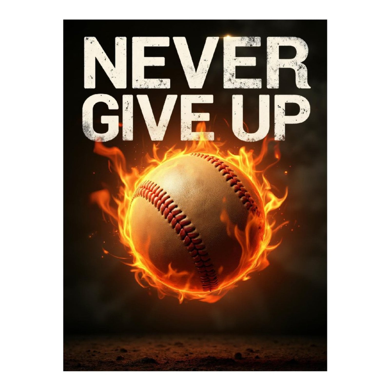 Diamond Art Kit for Adults, Never Give Up Burning Baseball Diamond ...