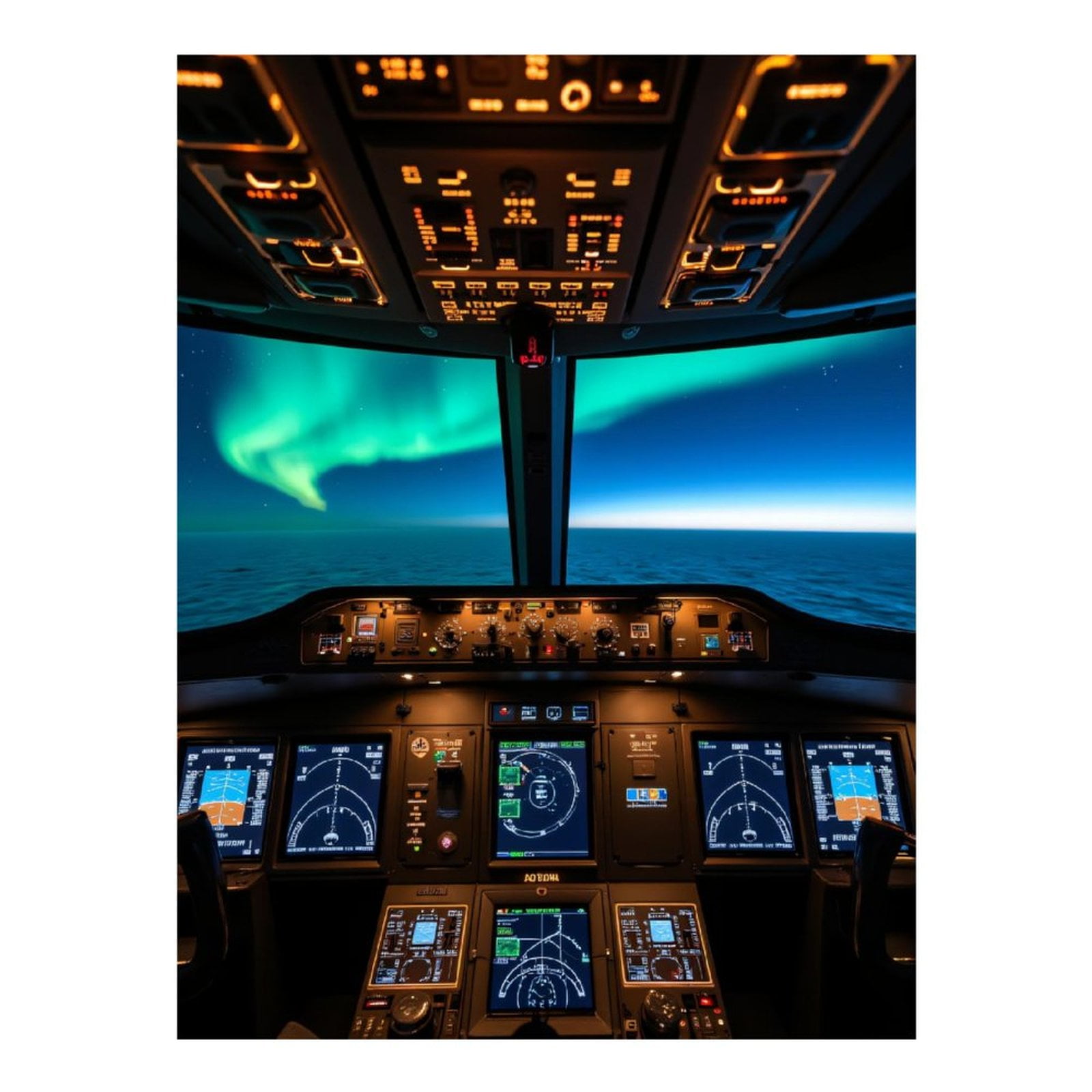 Diamond Art Kit for Adults, Northern Lights Cockpit View Diamond ...