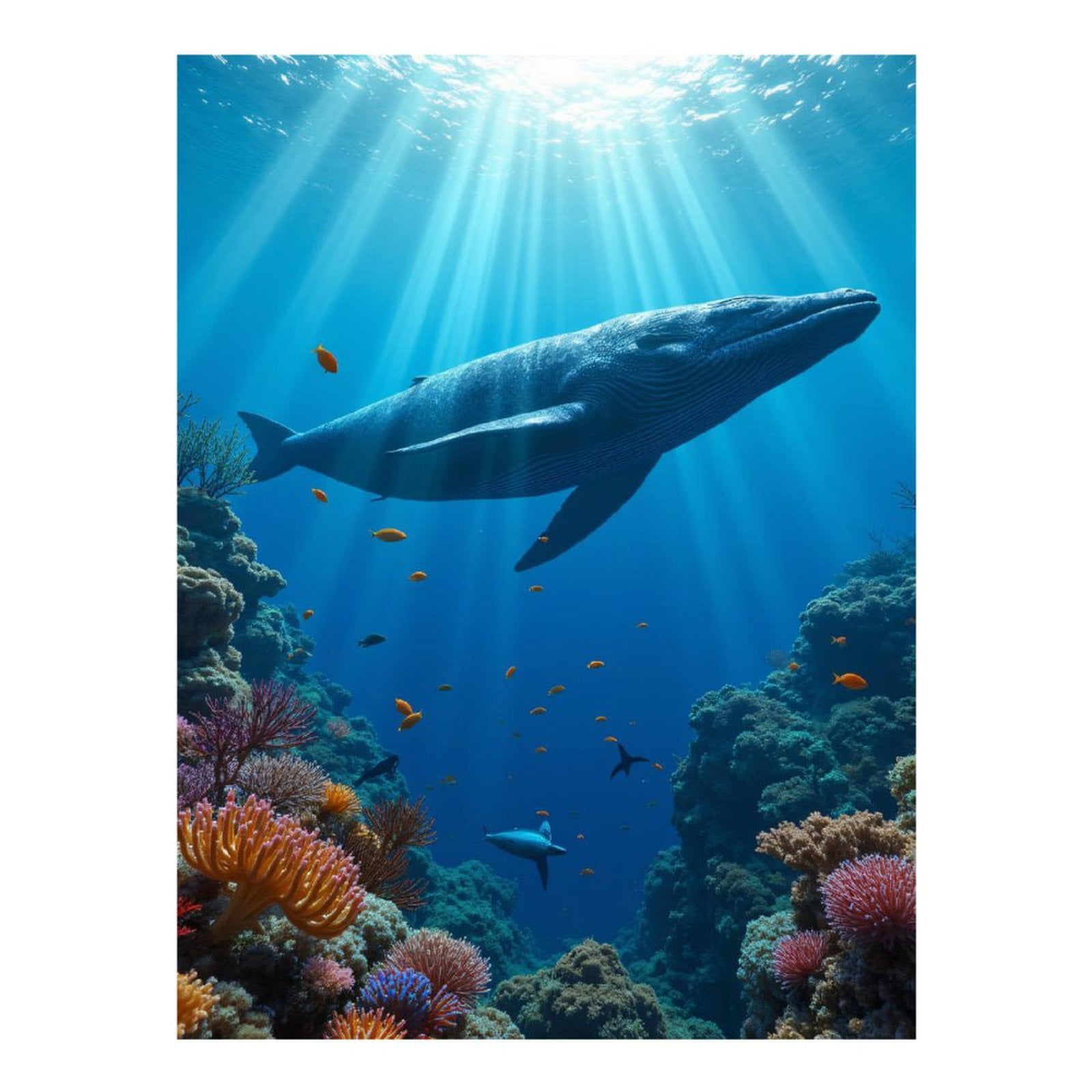 Diamond Art Kit for Adults, Ocean Blue Whale Coral Reef Scene Diamond ...