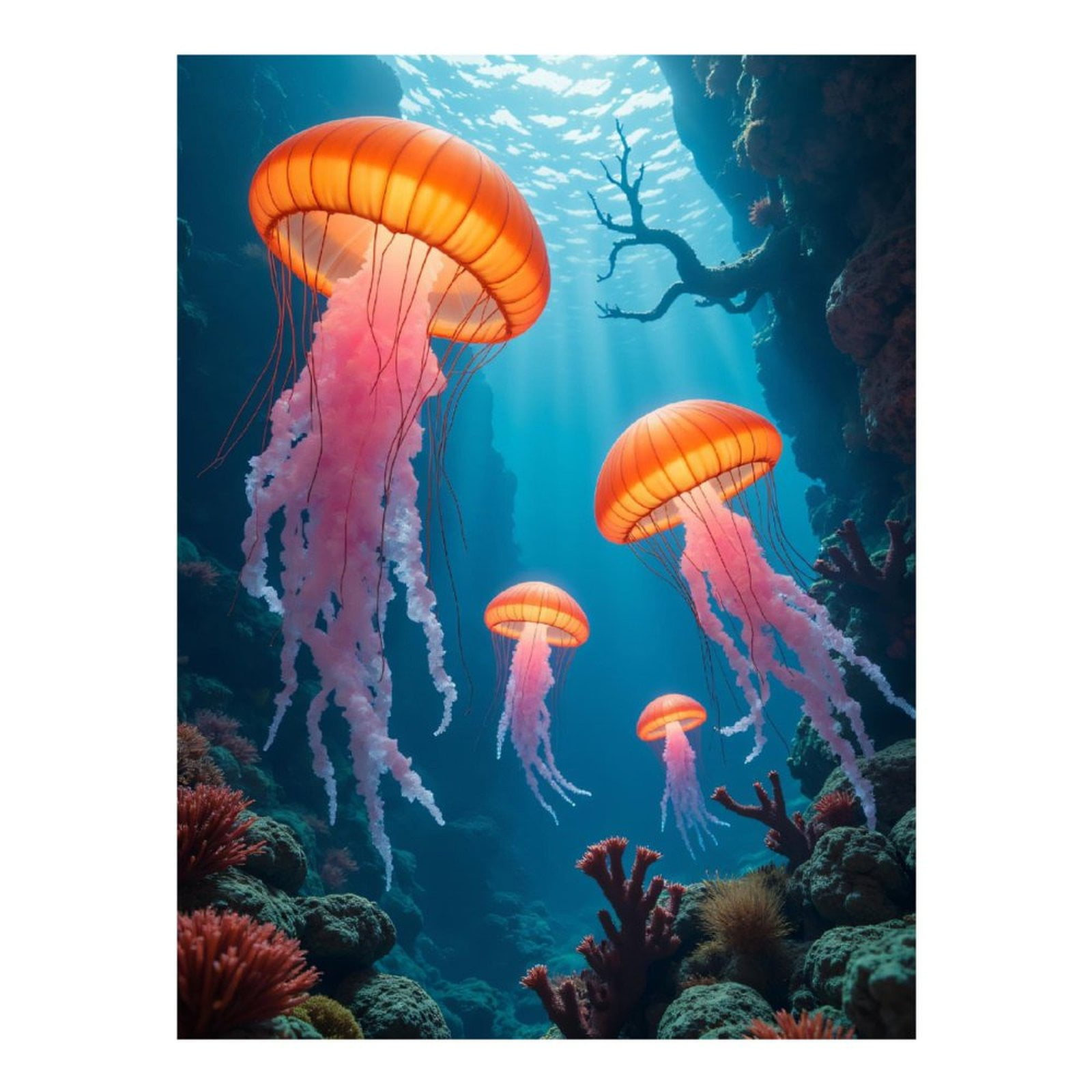 Diamond Art Kit for Adults, Ocean Glow Jellyfish Journey Diamond ...