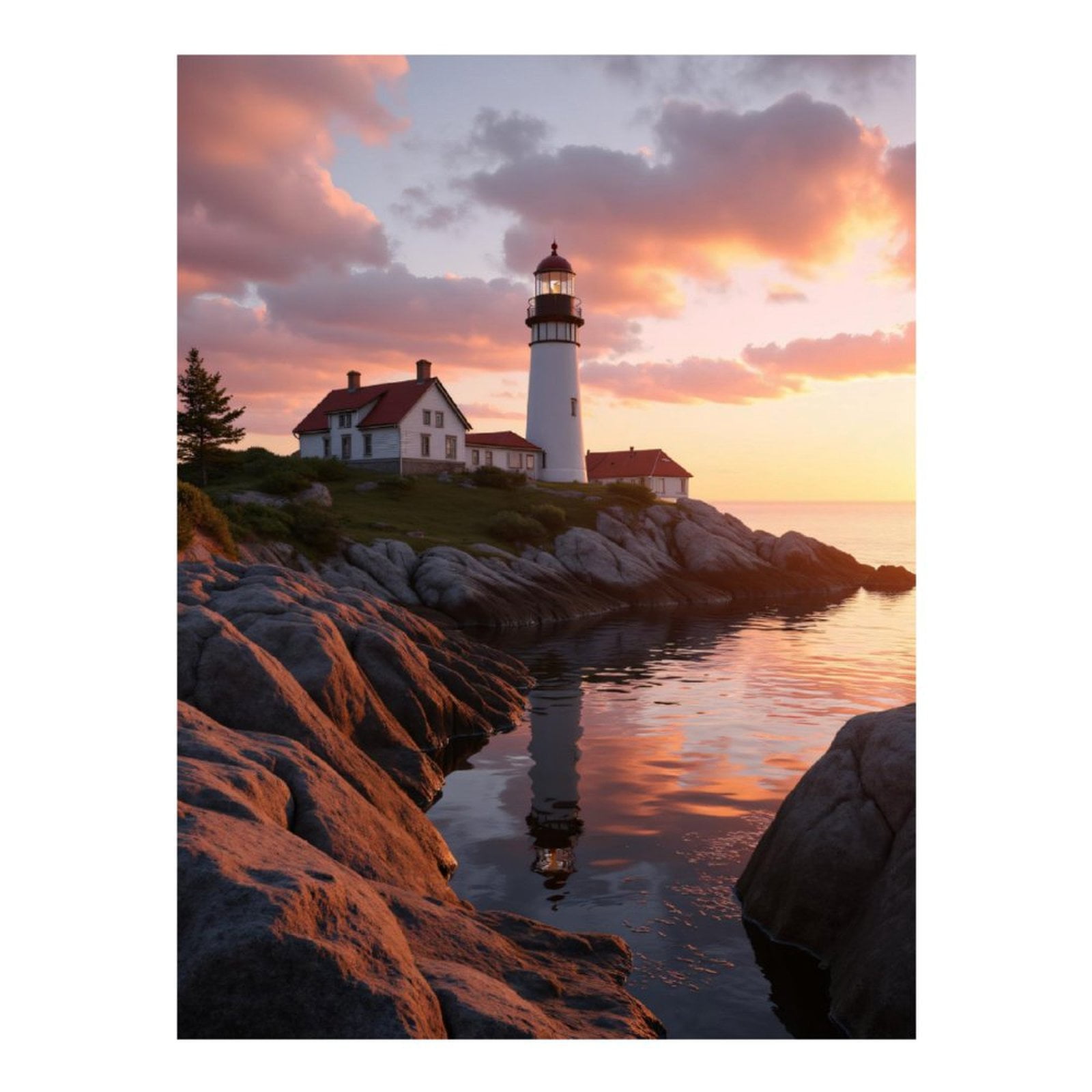 Diamond Art Kit for Adults, Ocean Sunset Lighthouse Scene Diamond ...