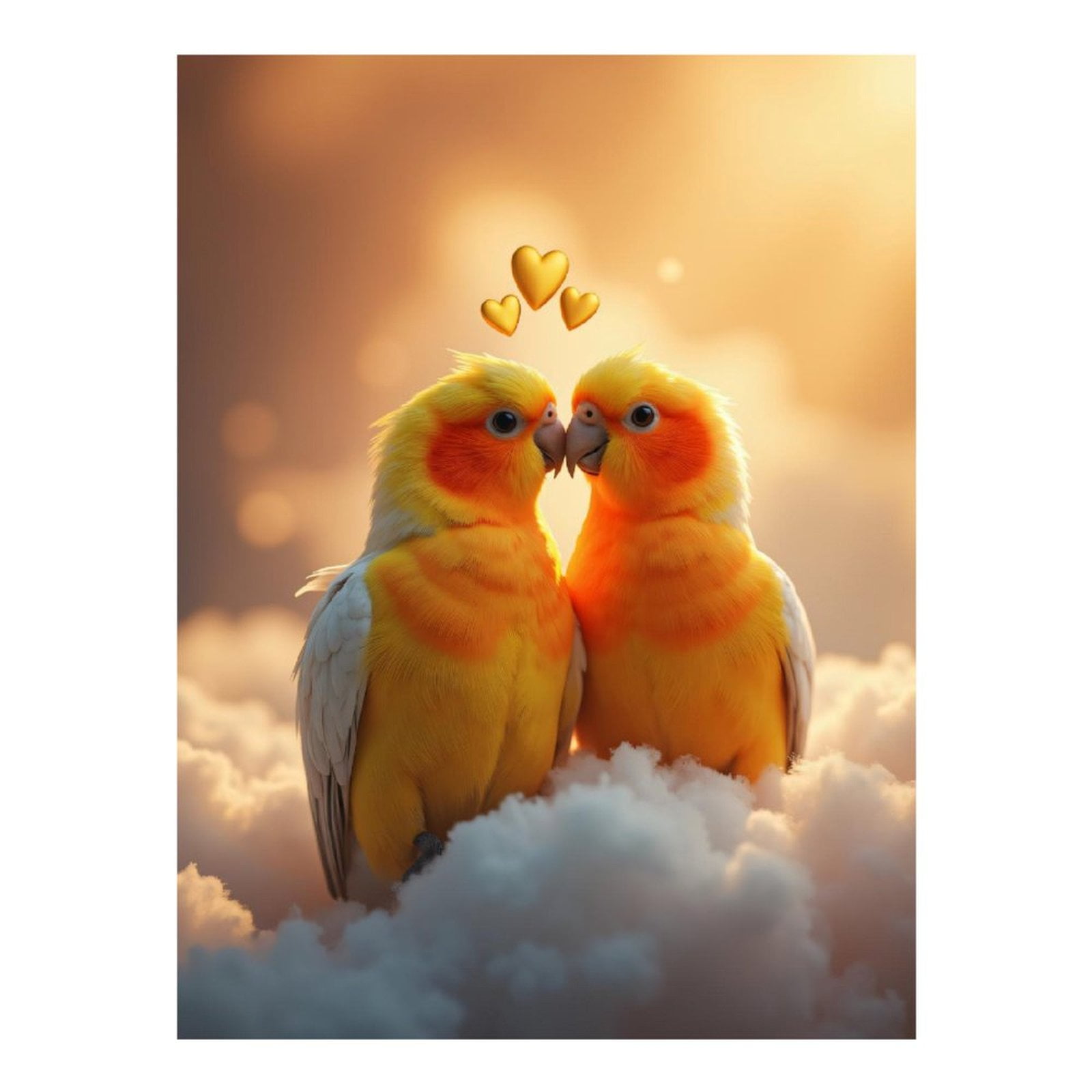 Diamond Art Kit for Adults, Parrots In Love On Cloudy Sunrise Diamond ...