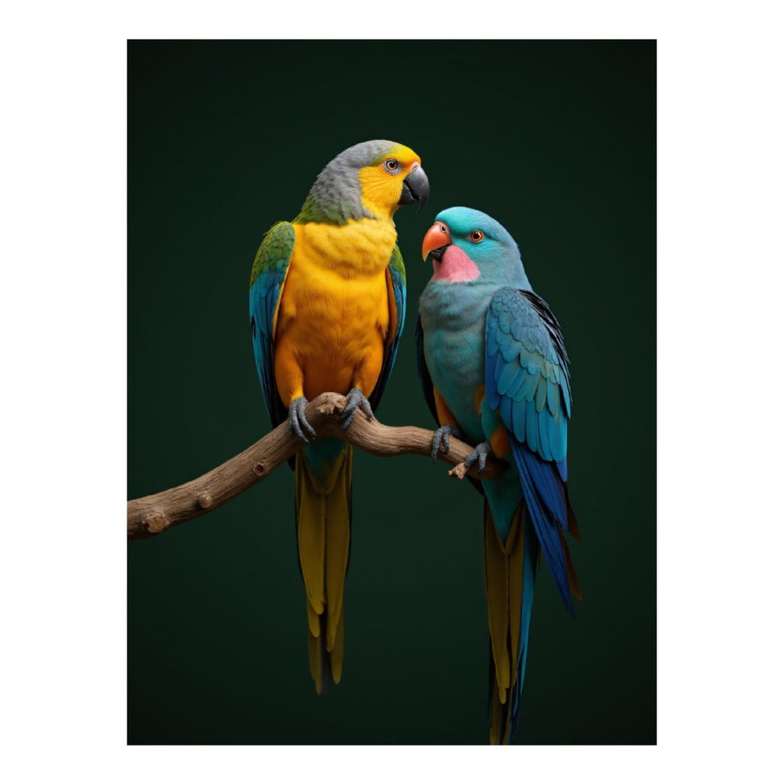 Diamond Art Kit for Adults, Parrots Vibrant Colors Perched Branch ...