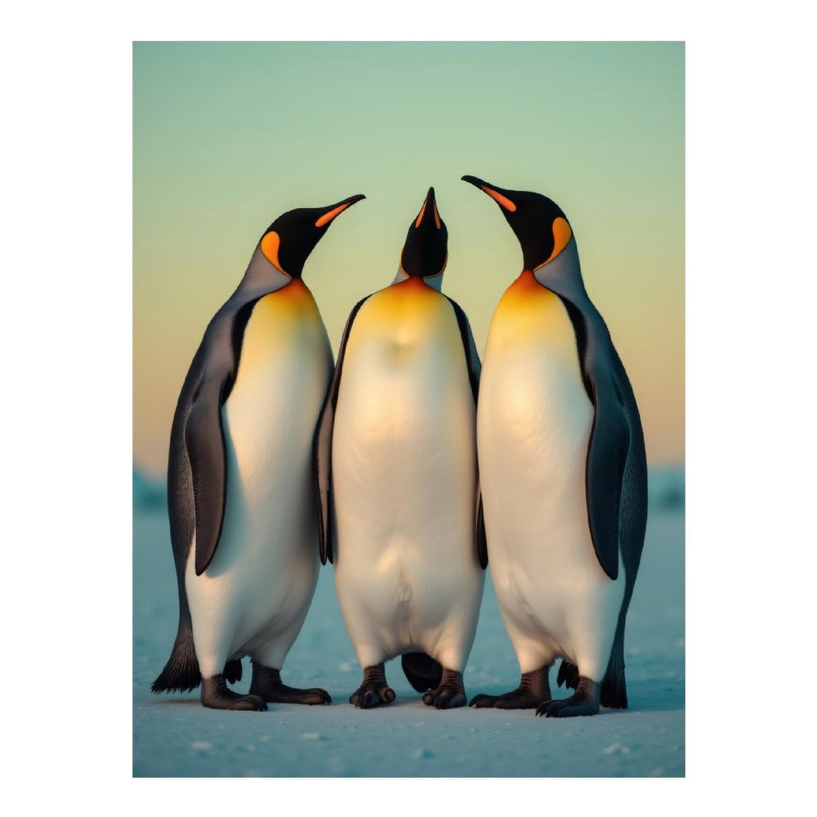 Diamond Art Kit for Adults, Penguins Sunset Trio Arctic Scene Diamond ...