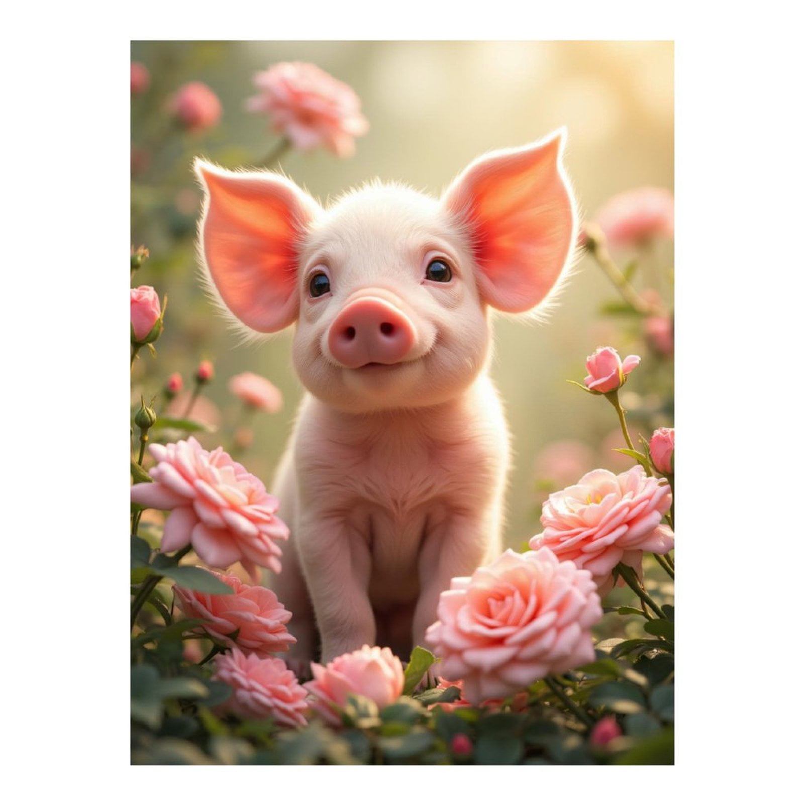 Diamond Art Kit for Adults, Piglet In Rose Garden Bliss Diamond ...