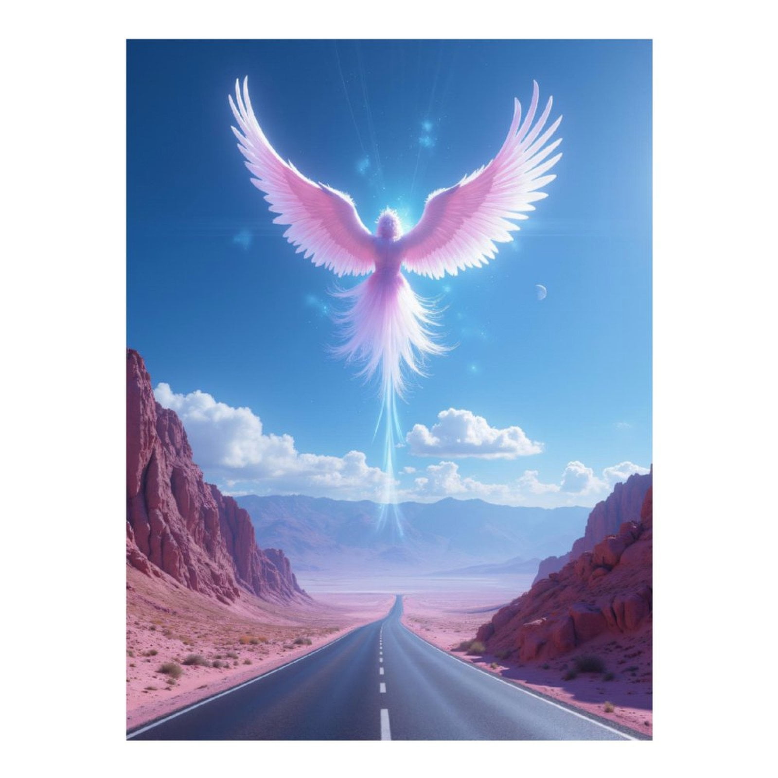 Diamond Art Kit for Adults, Pink Feathered Creature Sky Desert Diamond ...