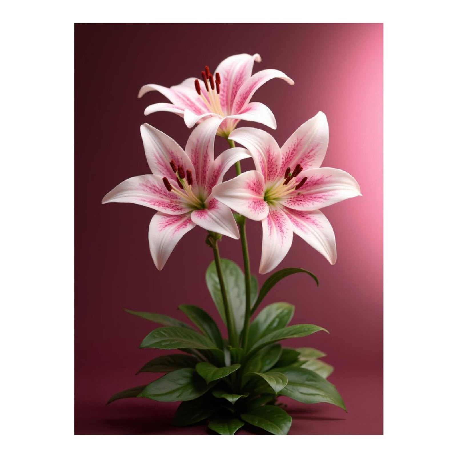 Diamond Art Kit for Adults, Pink Lilies Blooming Elegance Diamond ...