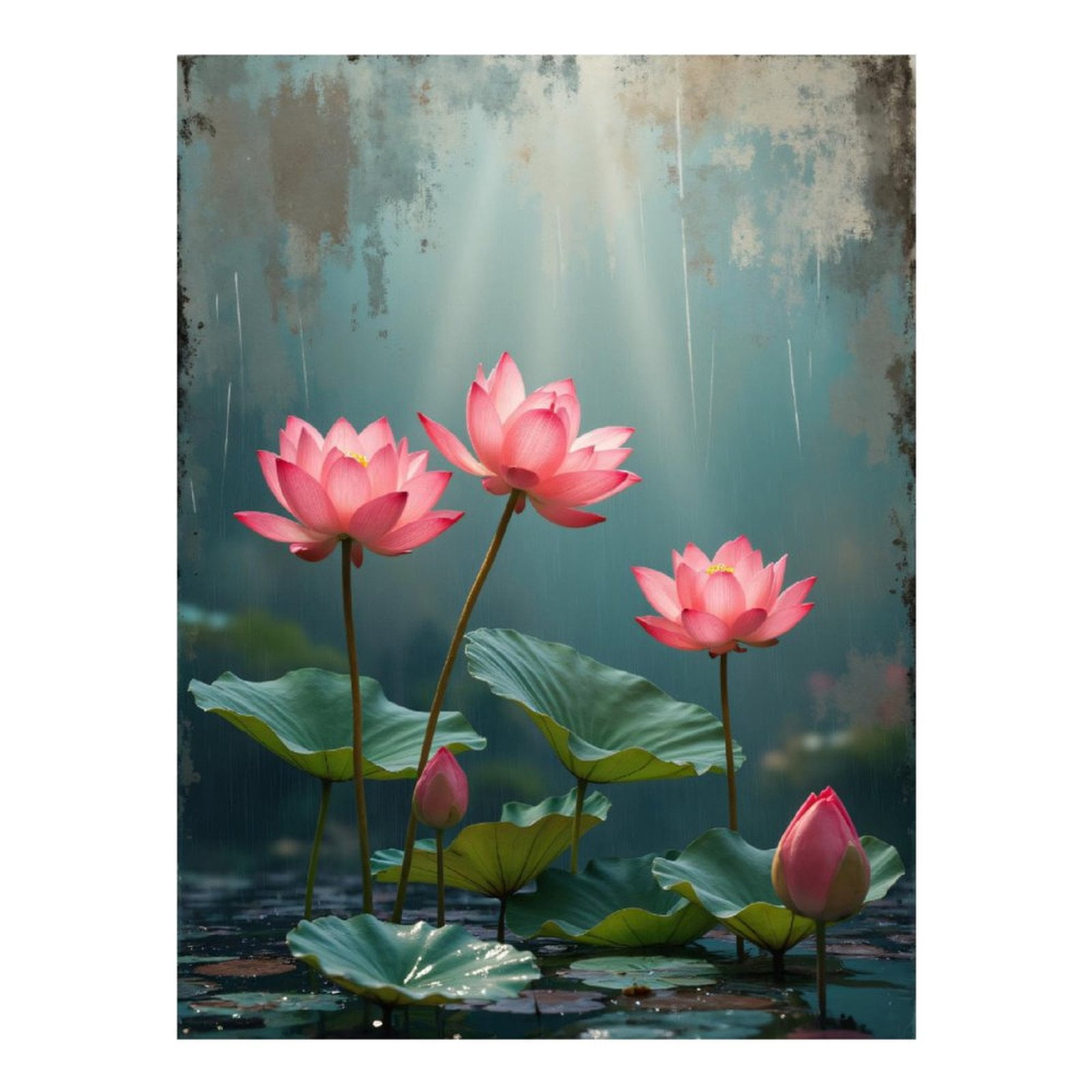 Diamond Art Kit for Adults, Pink Lotus Flowers In Sunlight Diamond ...