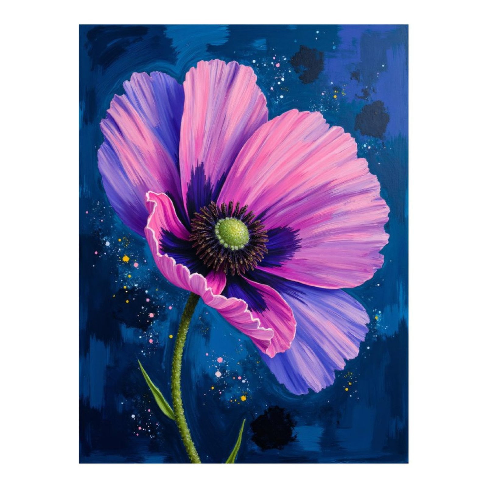 Diamond Art Kit for Adults, Pink Purple Blossom Painting Diamond ...