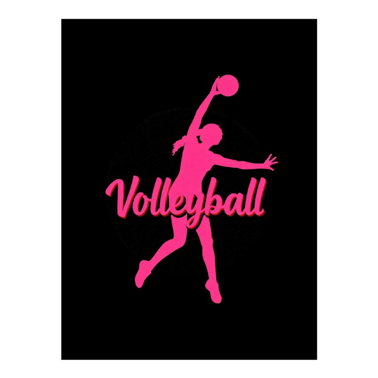 Diamond Art Kit for Adults, Pink Volleyball Player Silhouette Diamond ...