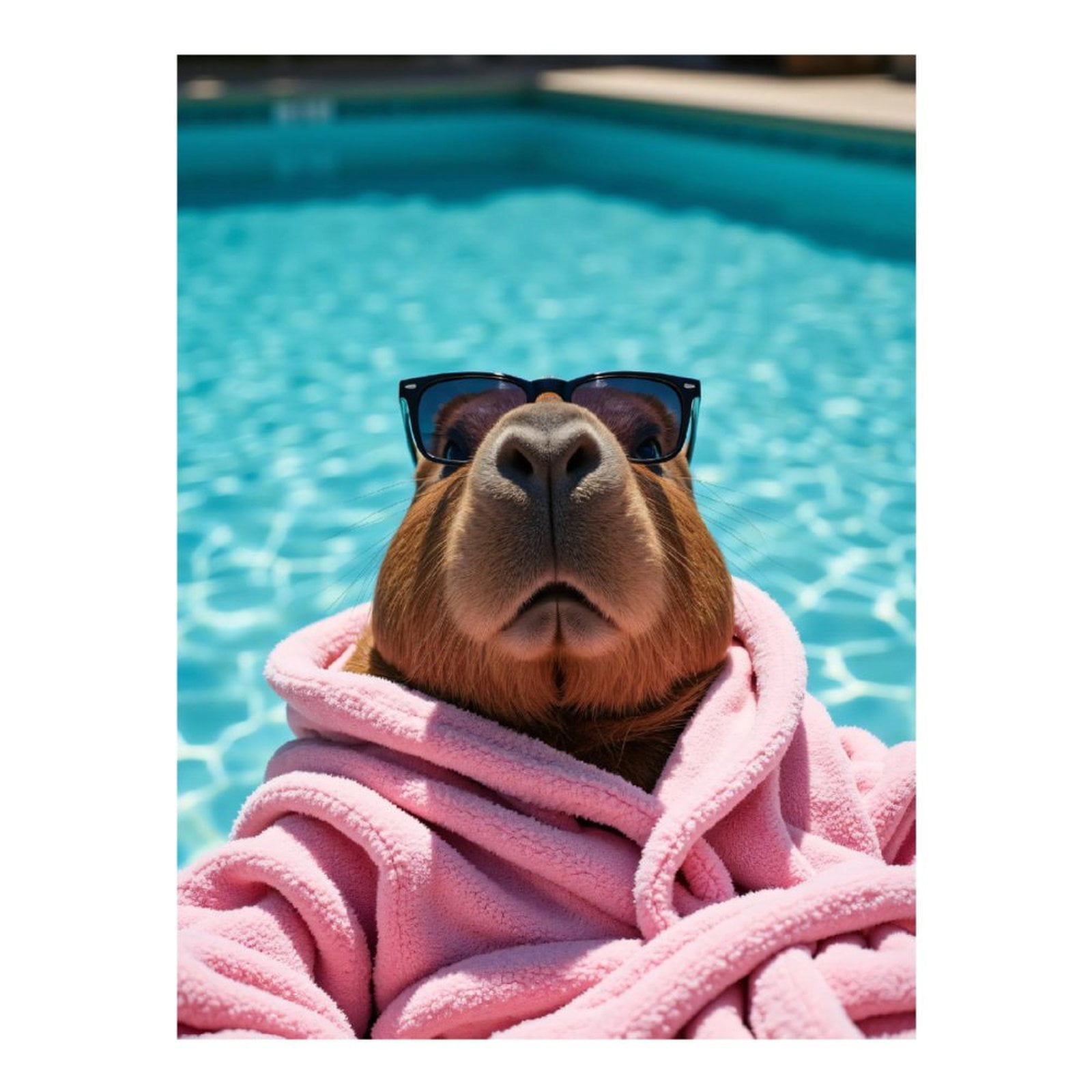 Diamond Art Kit for Adults, Poolside Relaxing Capybara Style Diamond ...