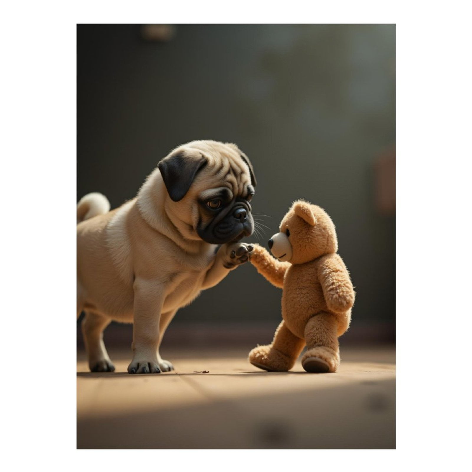 Diamond Art Kit for Adults, Pug Teddy Bear Friendship Pawtouch Diamond ...