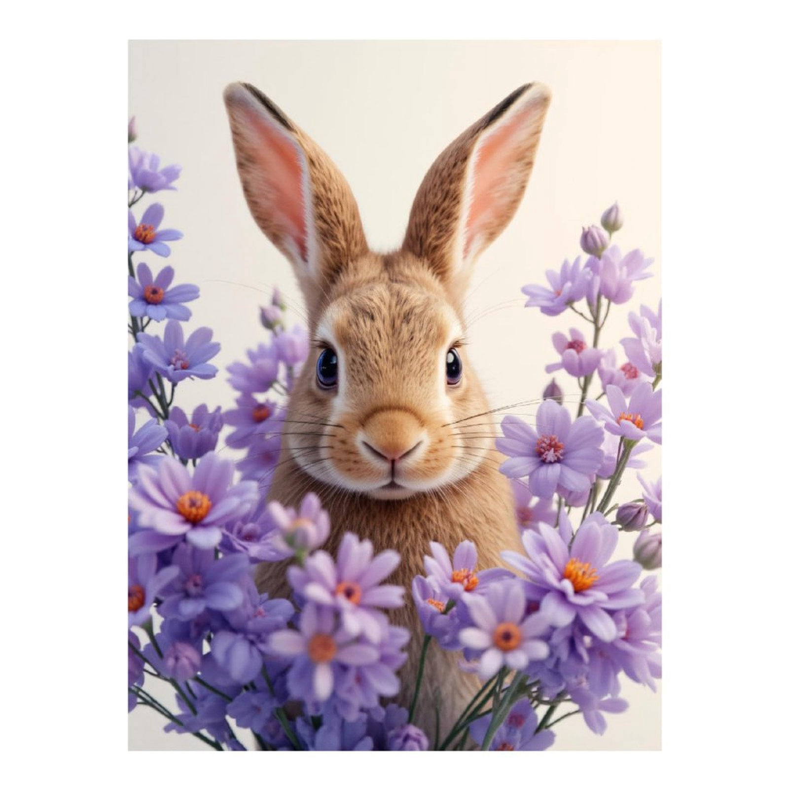 Diamond Art Kit for Adults, Rabbit Among Lavender Blooms Diamond ...