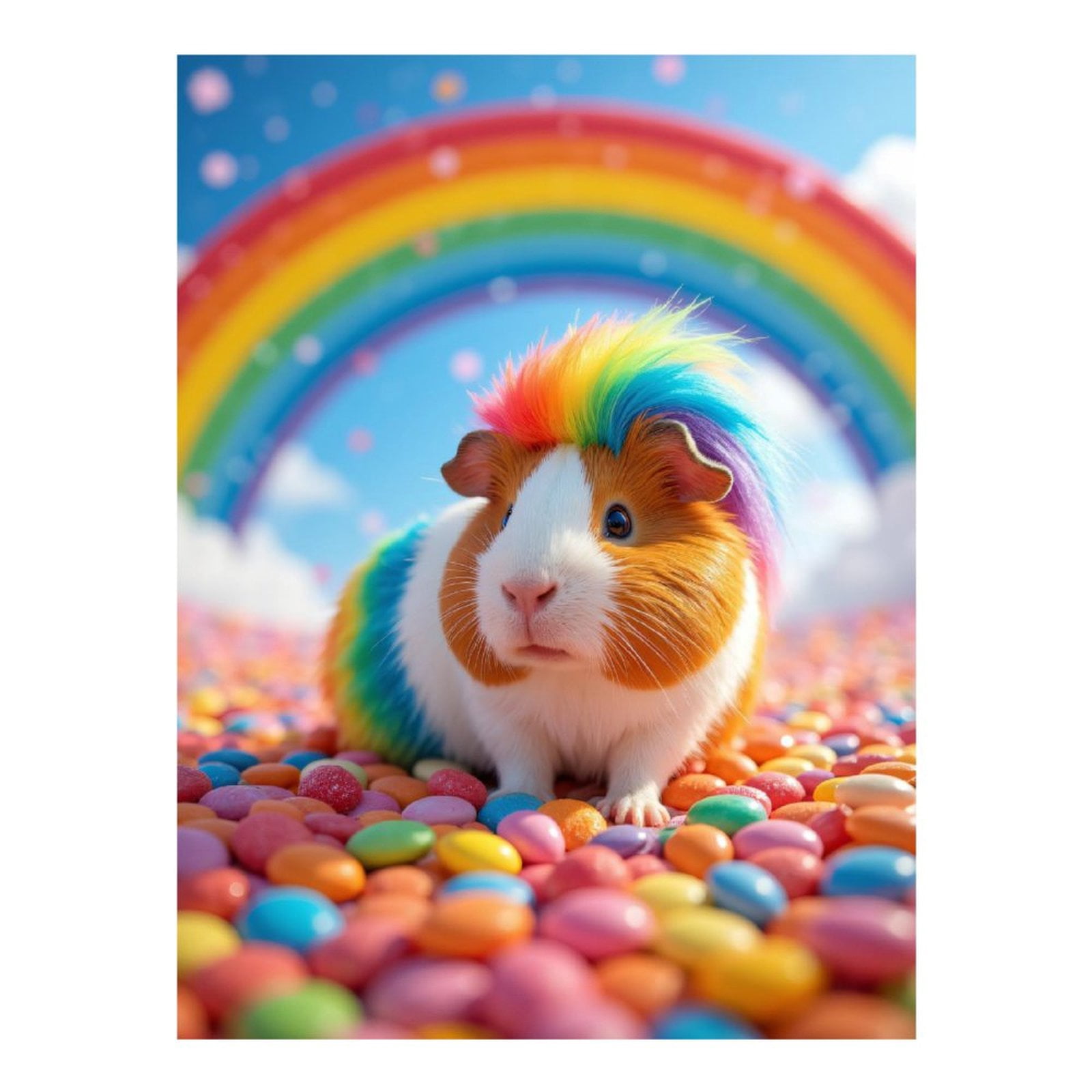 Diamond Art Kit for Adults, Rainbow Guinea Pig Candy Dreamland Diamond ...