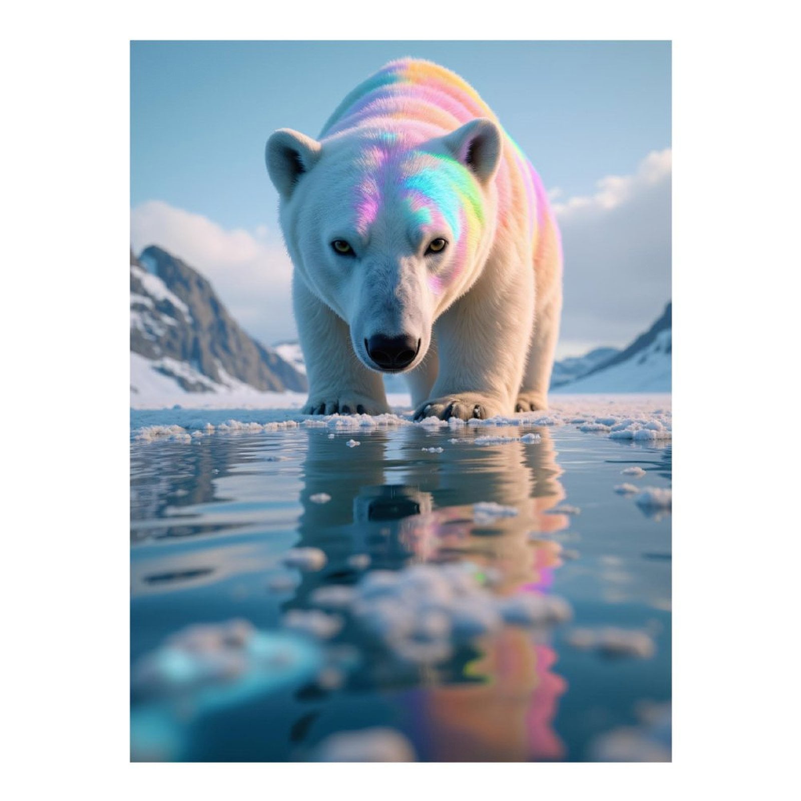 Diamond Art Kit for Adults, Rainbow Polar Bear Reflection Diamond ...